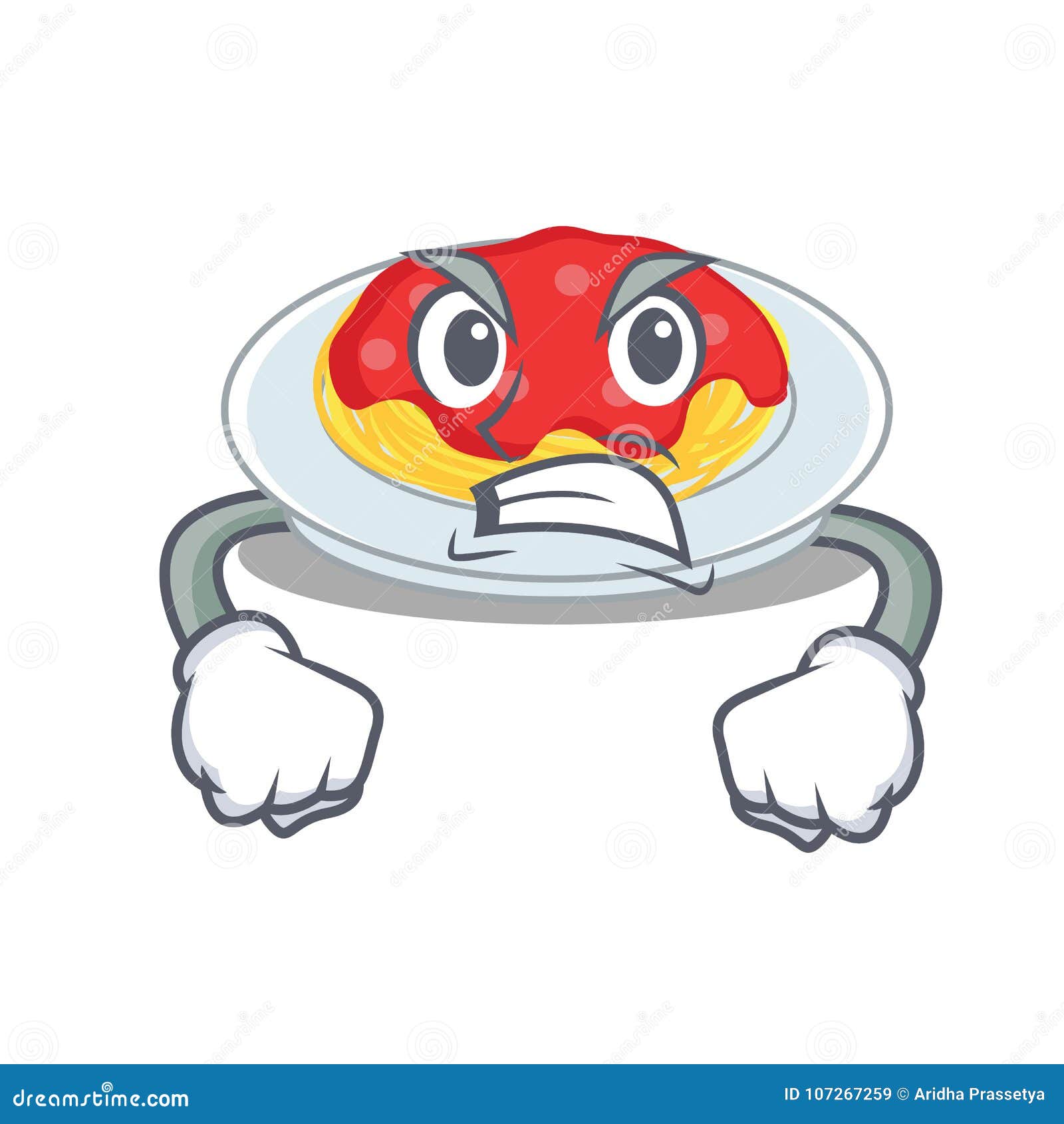 Angry Spaghetti Character Cartoon Style Stock Vector - Illustration of ...