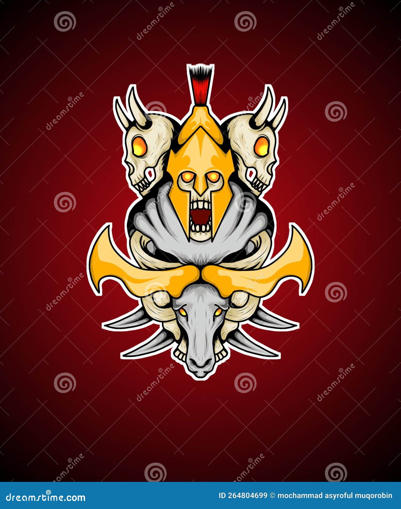 Angry Spartan Knight Face Illustration Design Stock Illustration ...