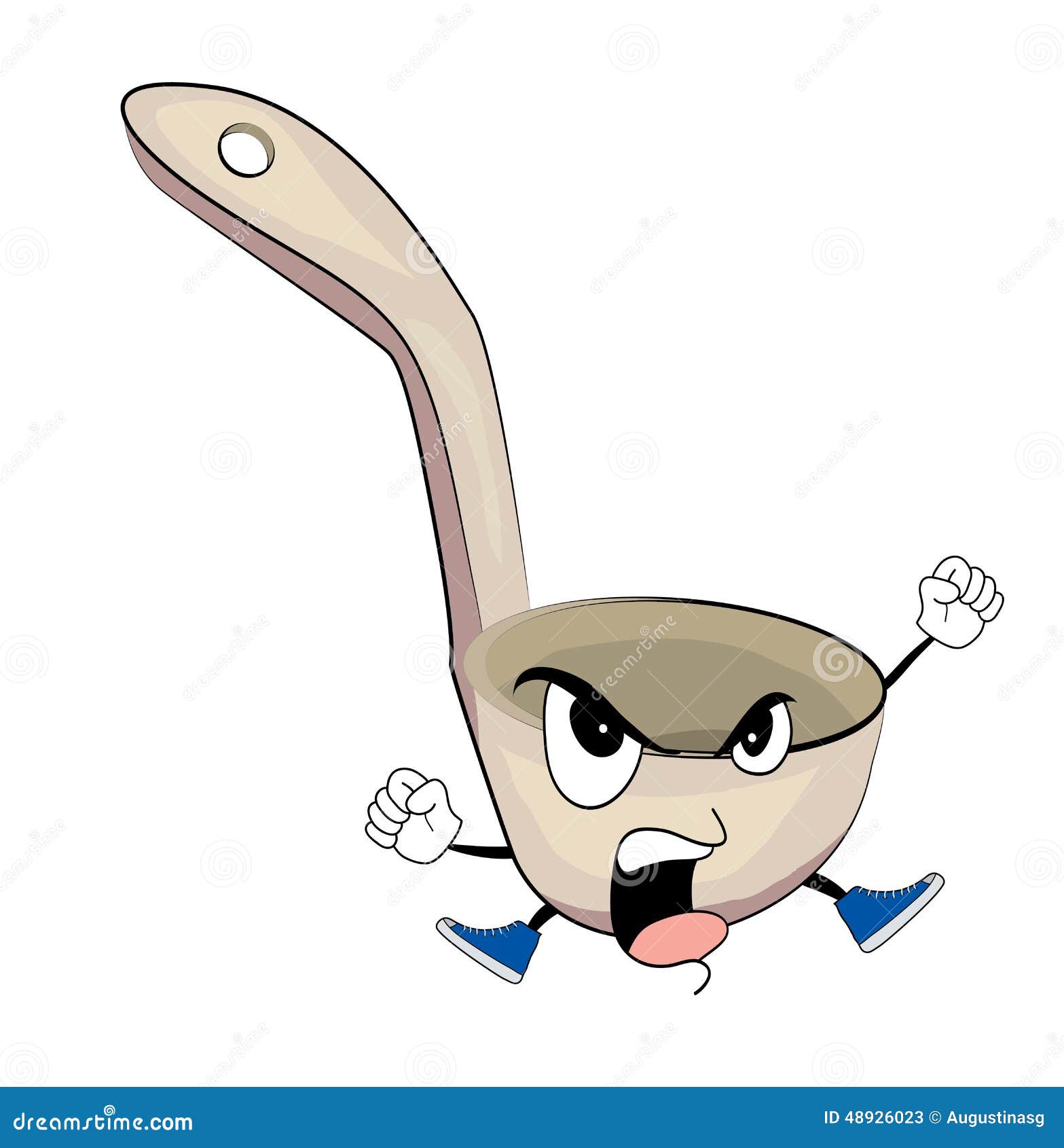 Angry spoon cartoon stock illustration. Illustration of isolated - 48926023