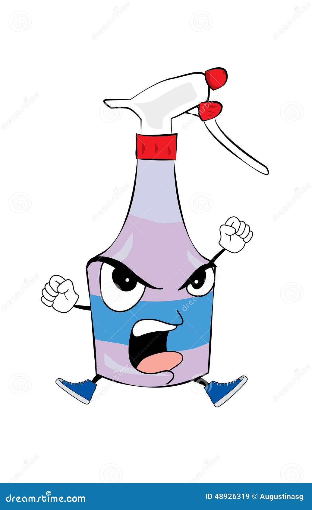Angry spray bottle cartoon stock illustration. Illustration of furious ...