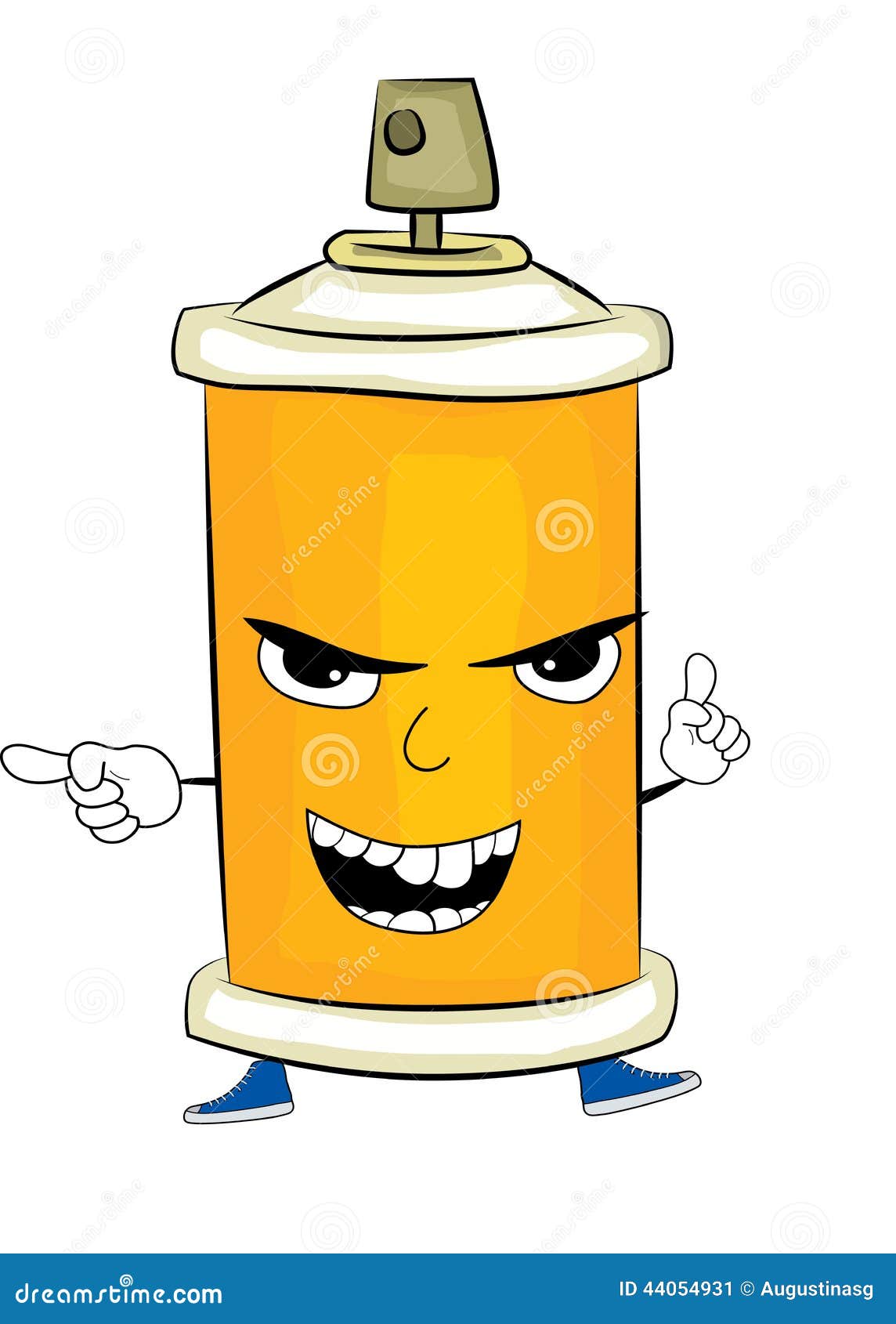 Angry spray can cartoon stock illustration. Illustration of fierce ...
