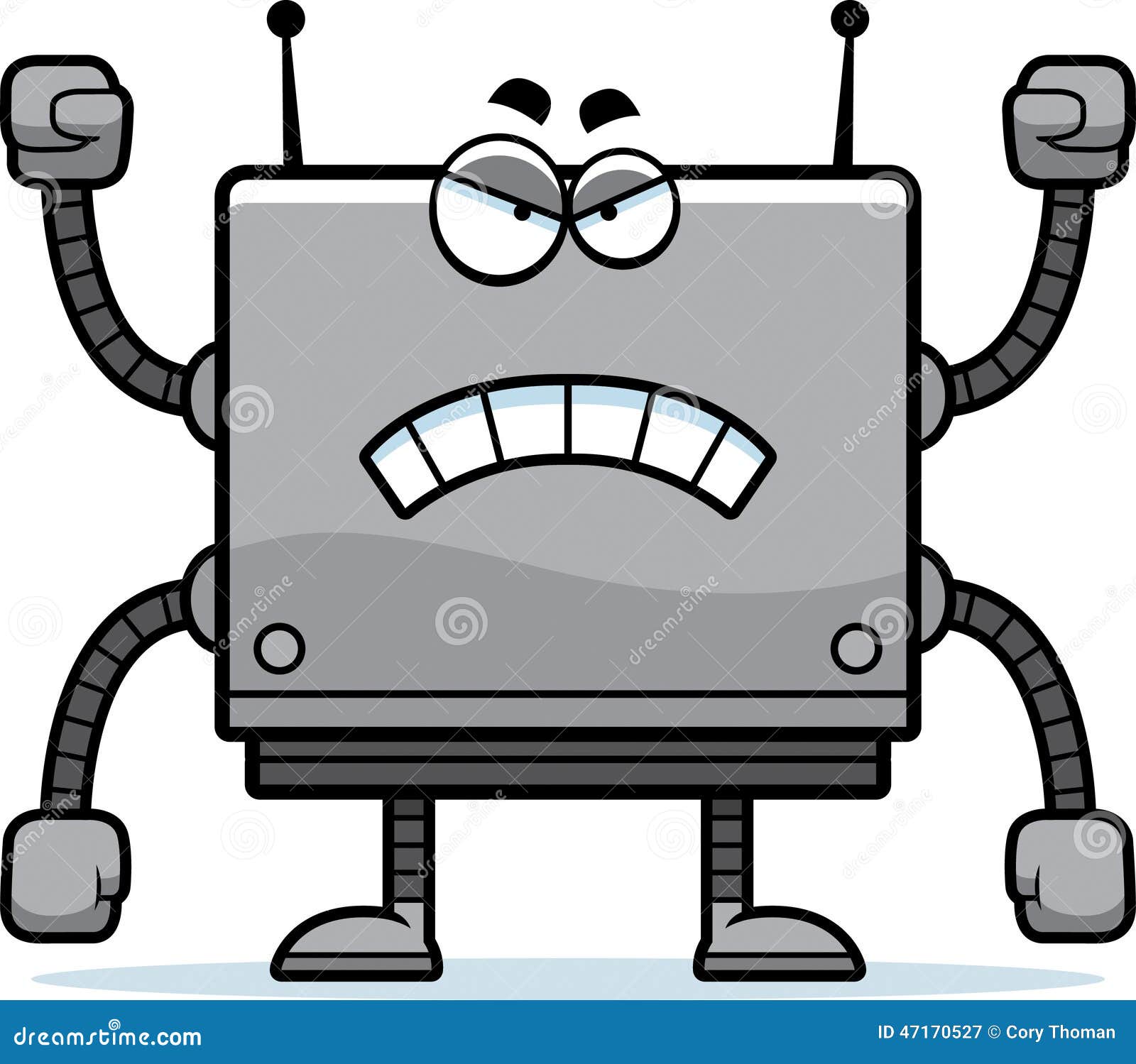 Angry Square Robot stock vector. Illustration of clipart - 47170527