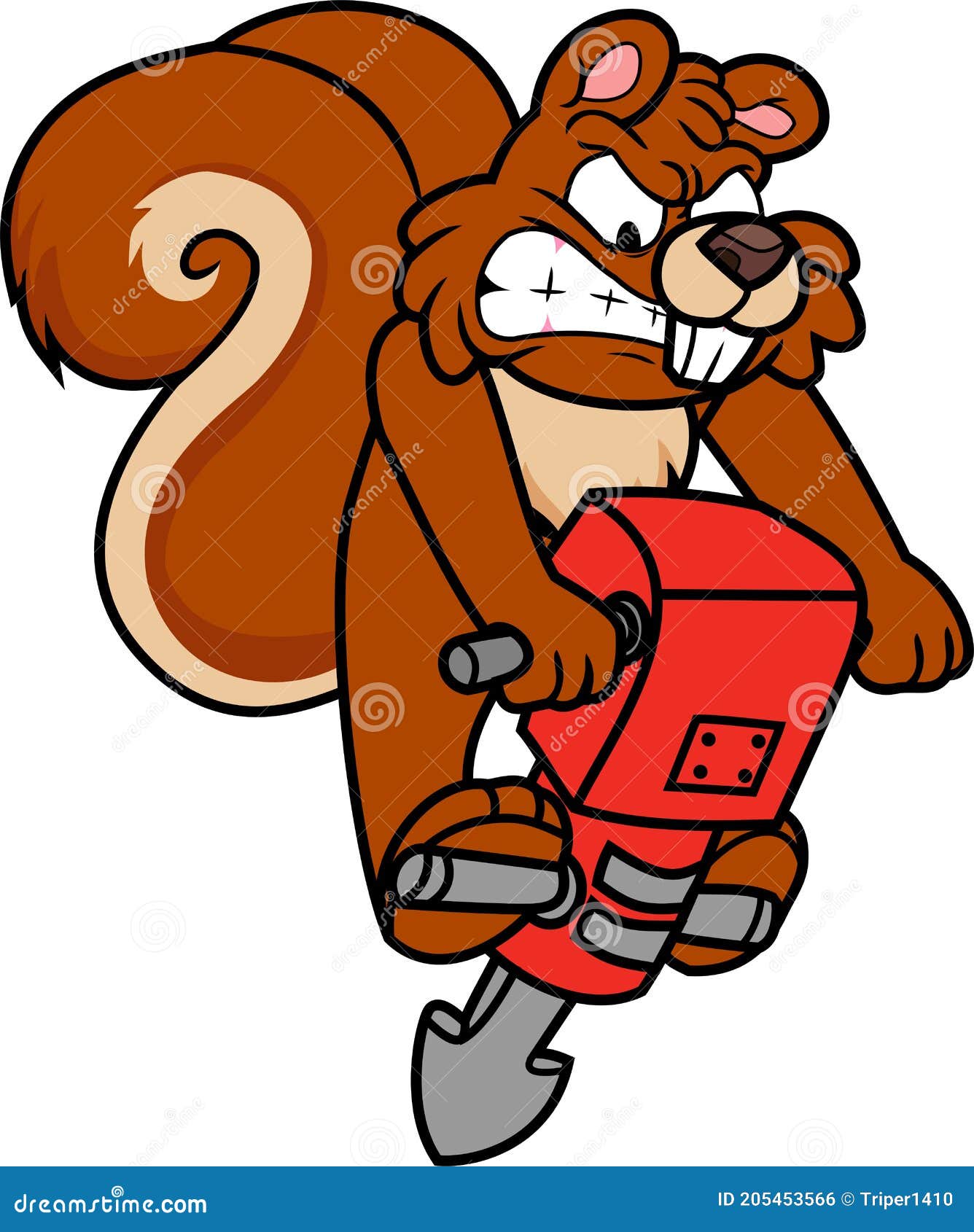 Angry Squirrel with Jackhammer Vector Cartoon Stock Vector - Illustration of jackhammer, angry ...