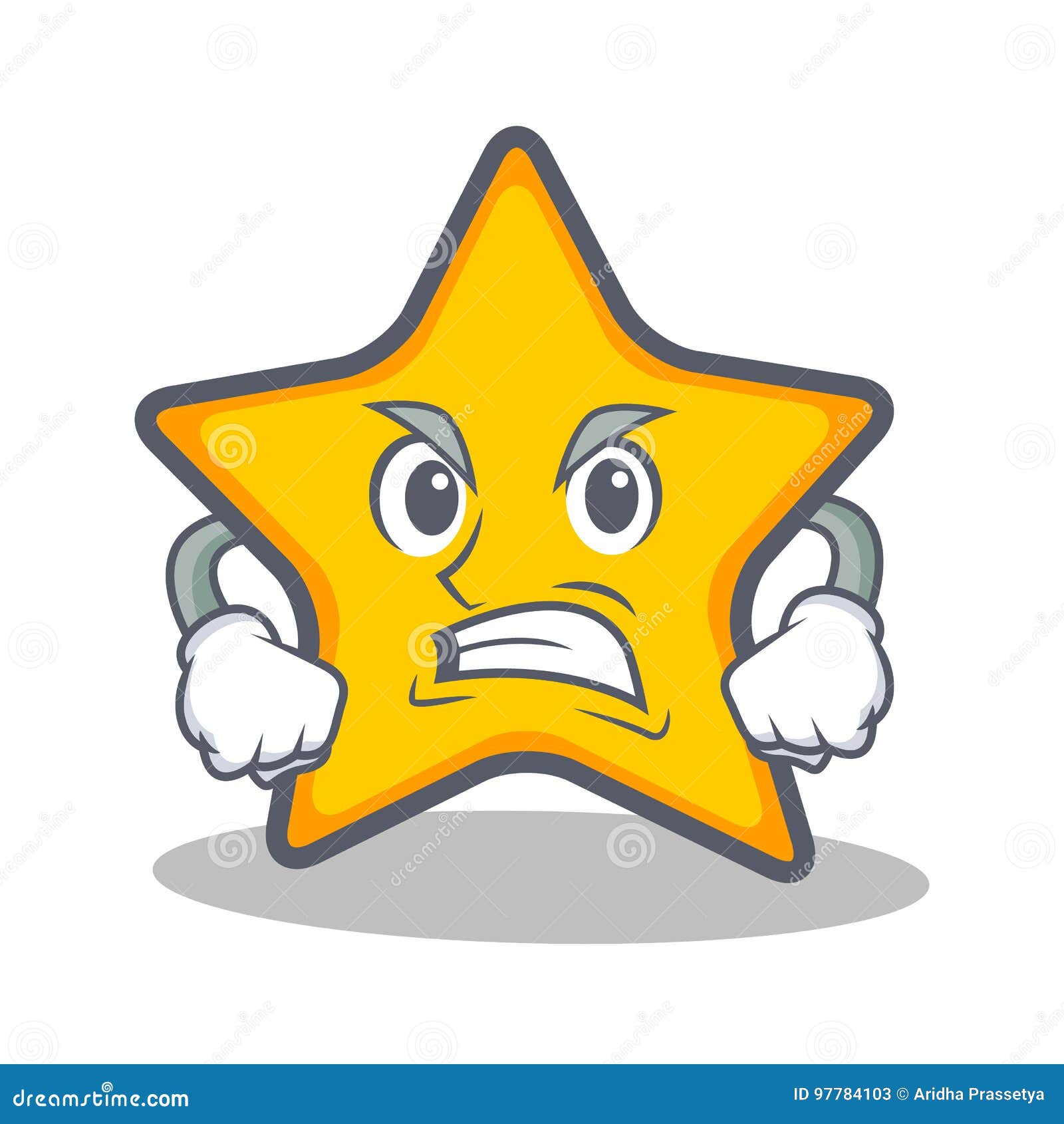 Angry Star Emoji. Red Combine Color Cartoon Vector | CartoonDealer.com ...