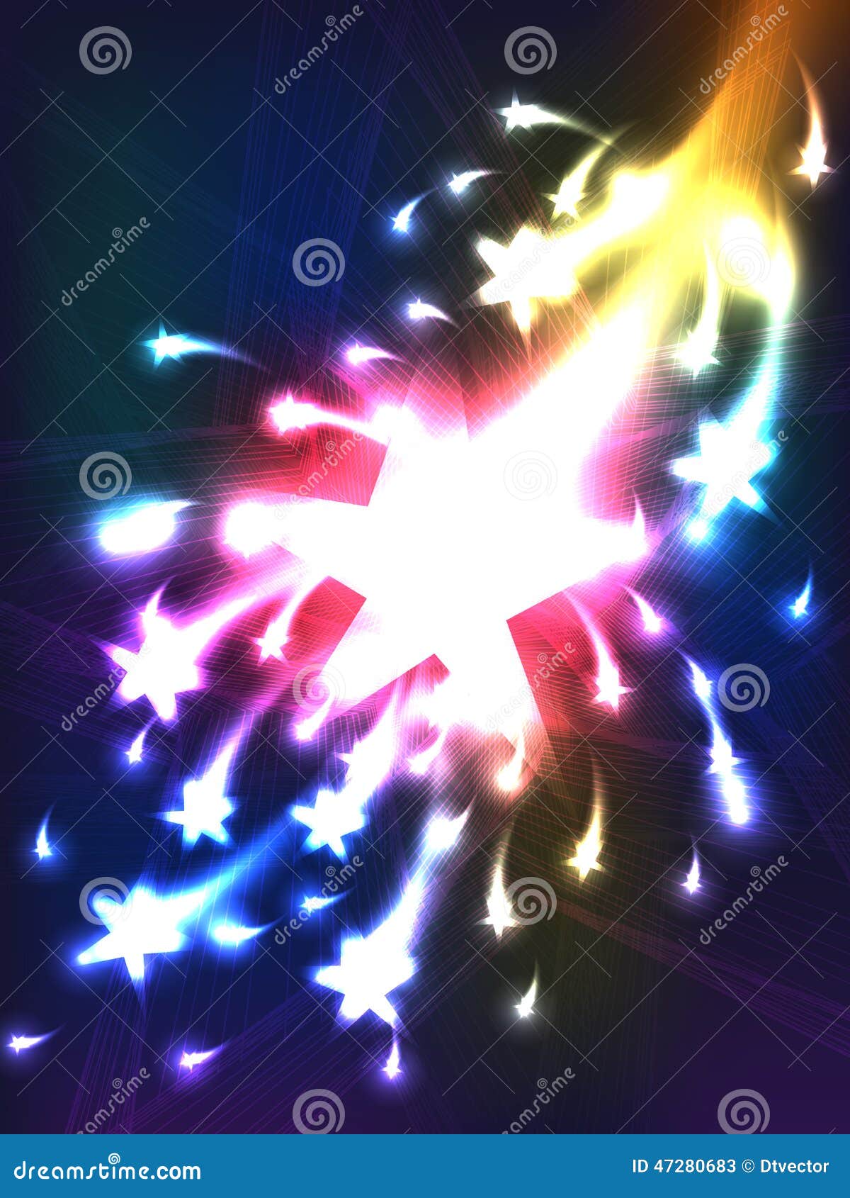 Star Clash And Explosion Light Effect, Neon Shining Laser Collision ...