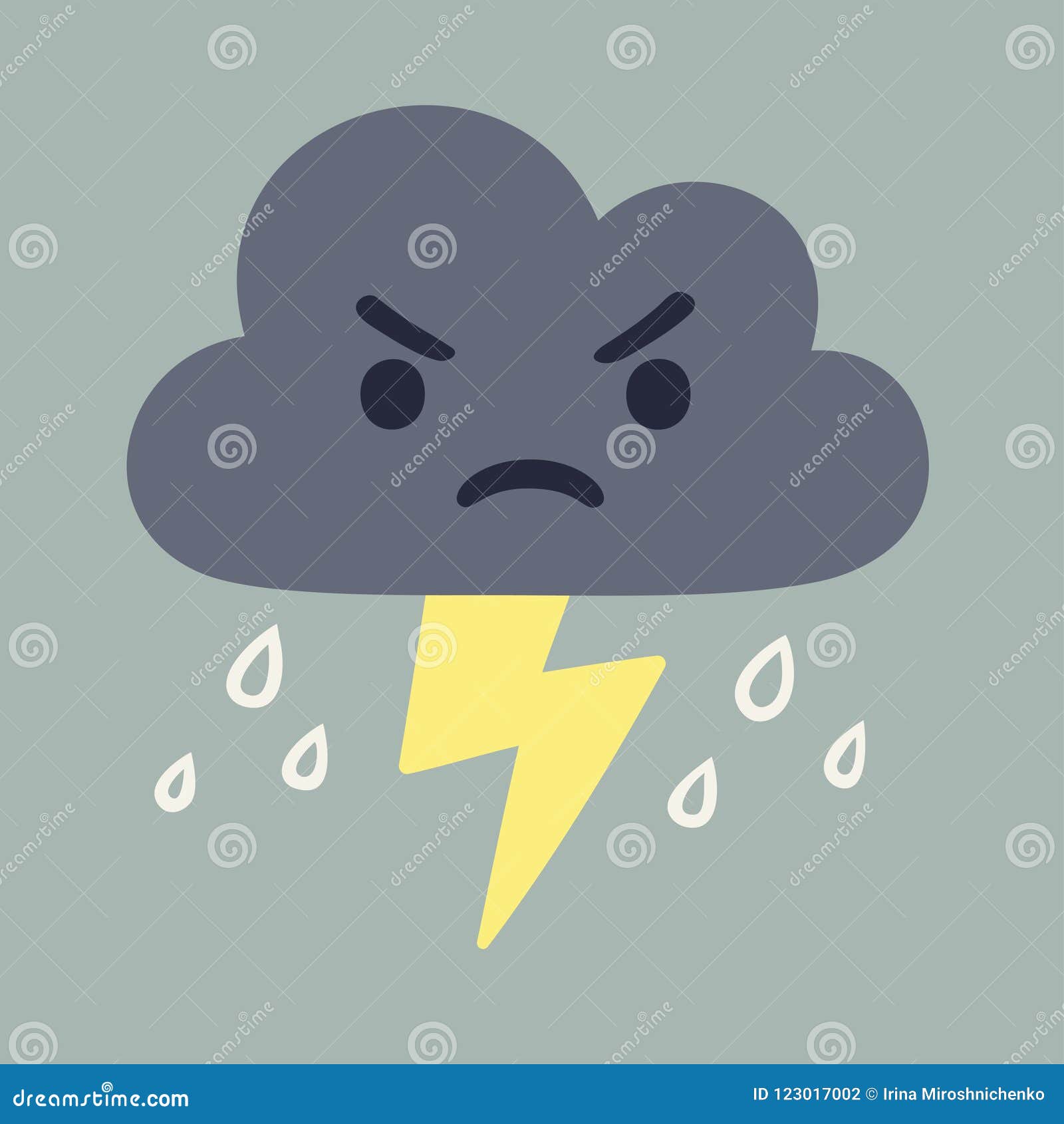 Cartoon storm cloud stock vector. Illustration of drawing - 123017002