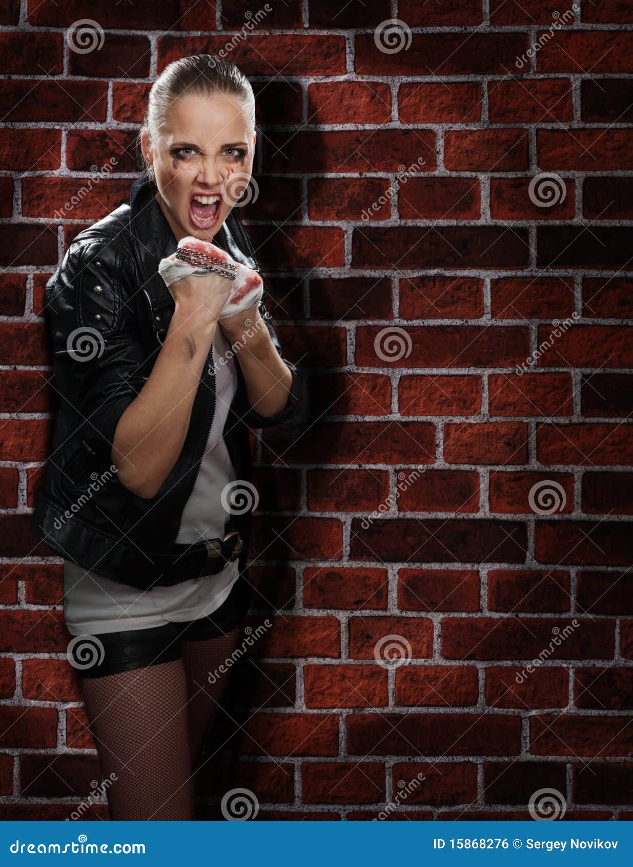 Angry street girl fighting stock photo. Image of hand - 15868276