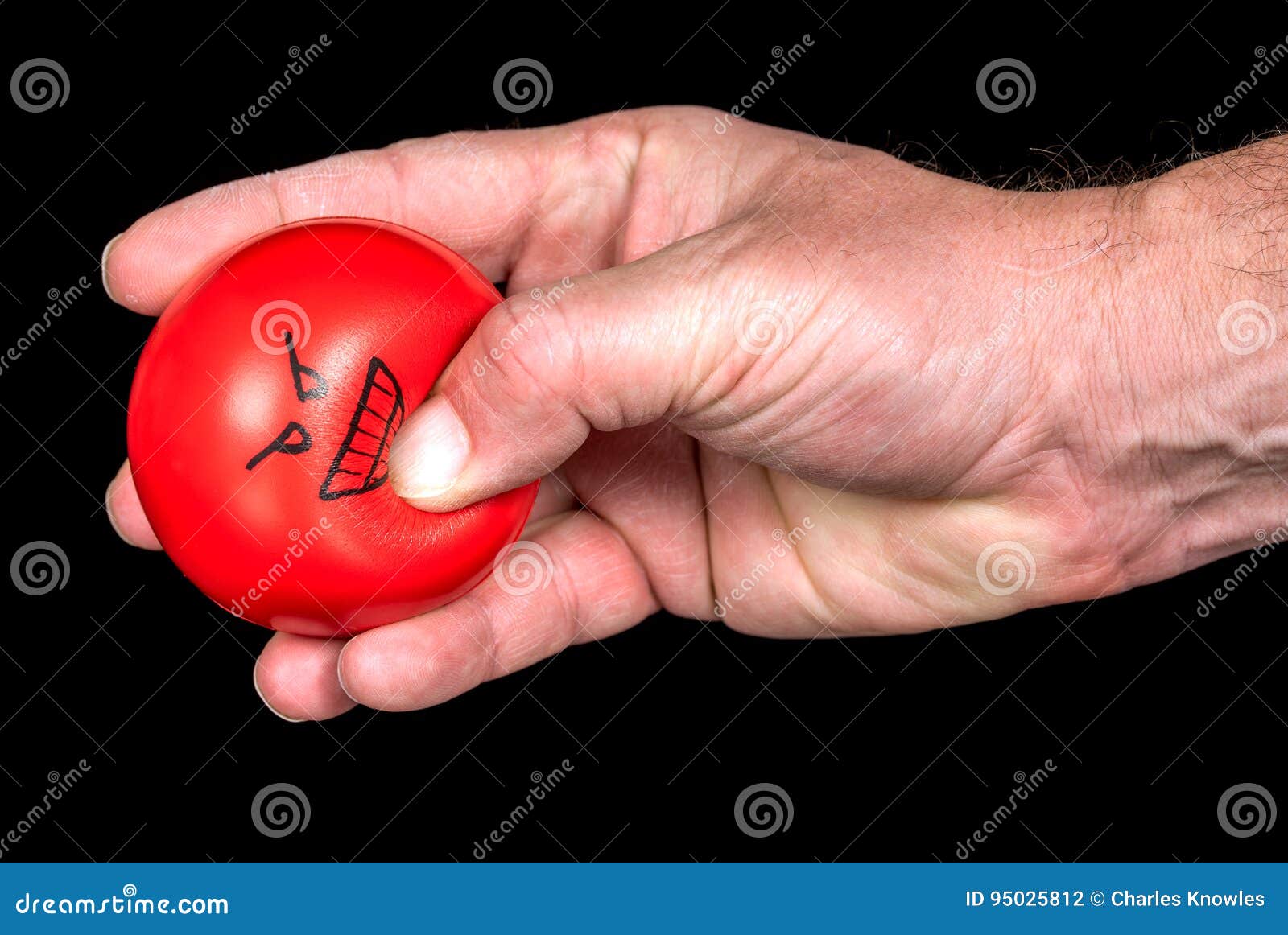Angry Stress Ball is Squeezed by a Hand Stock Photo - Image of ball ...