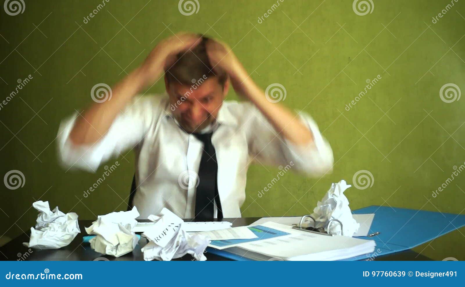 Angry Stressed Businessman Smashing Keyboard. Stock Video - Video of ...