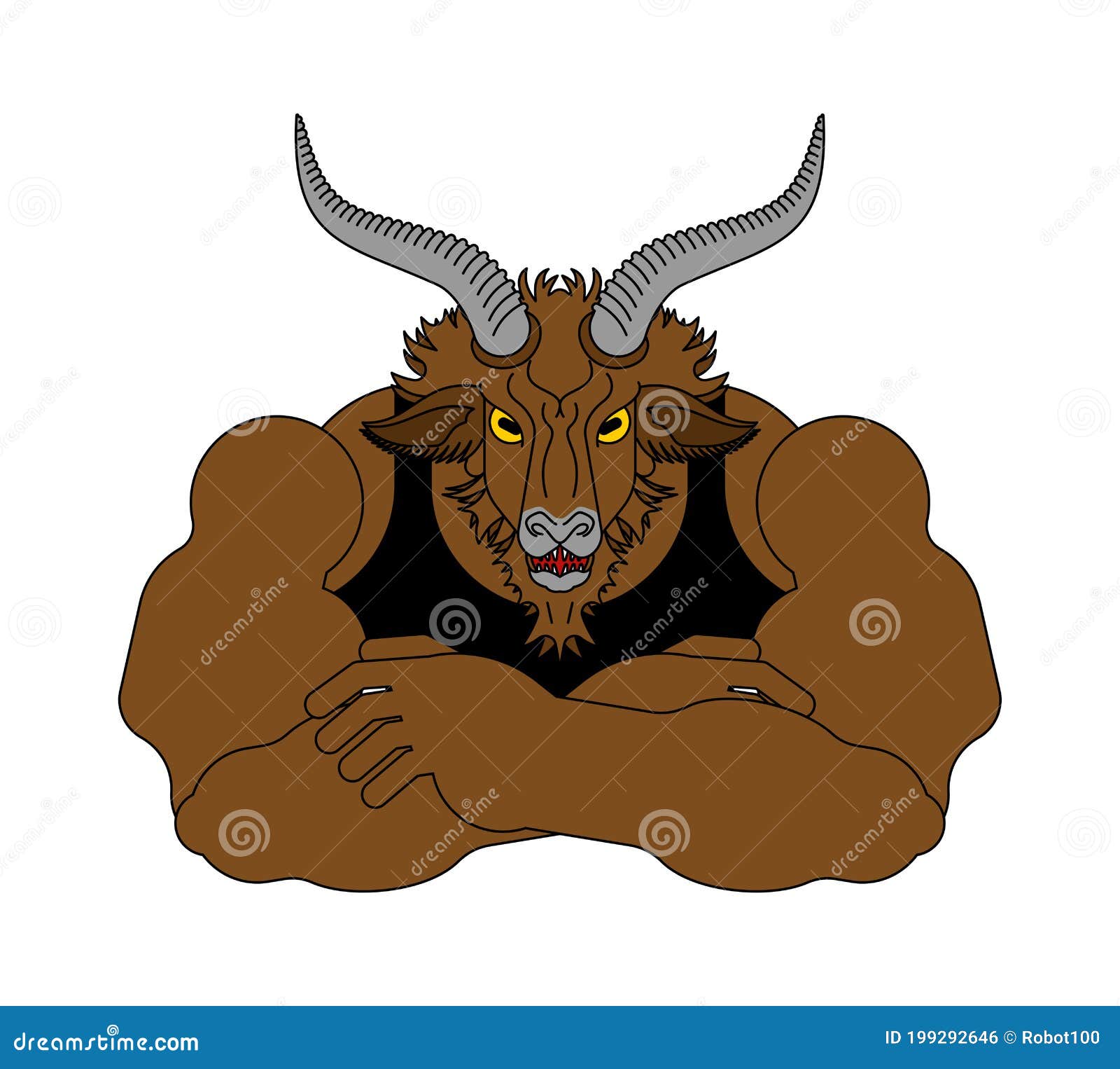 Angry Strong Goat. Evil Goat. Wicked Animal Stock Vector - Illustration ...