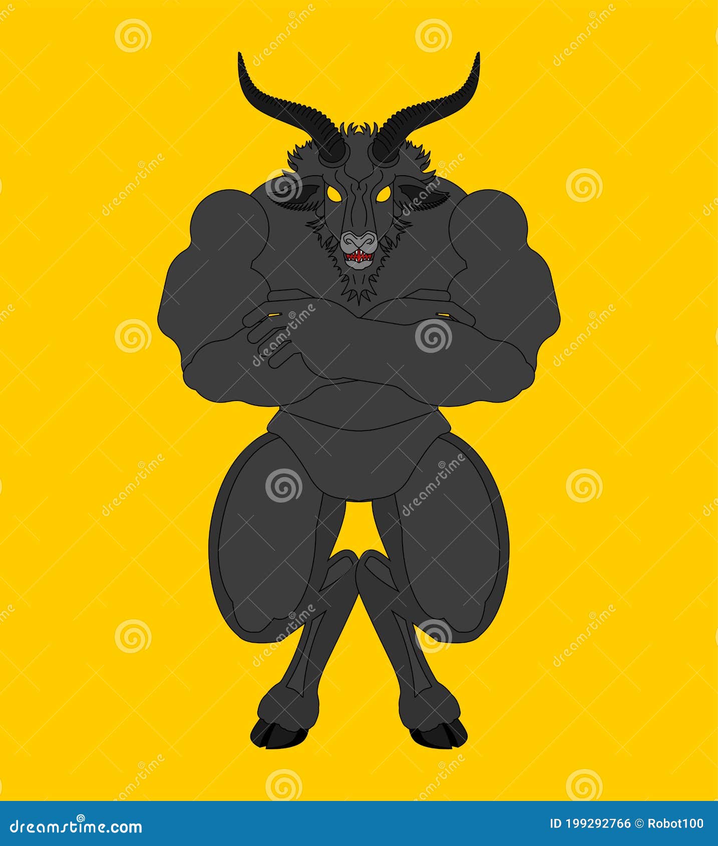Angry Strong Goat. Evil Goat. Wicked Animal Stock Vector - Illustration ...