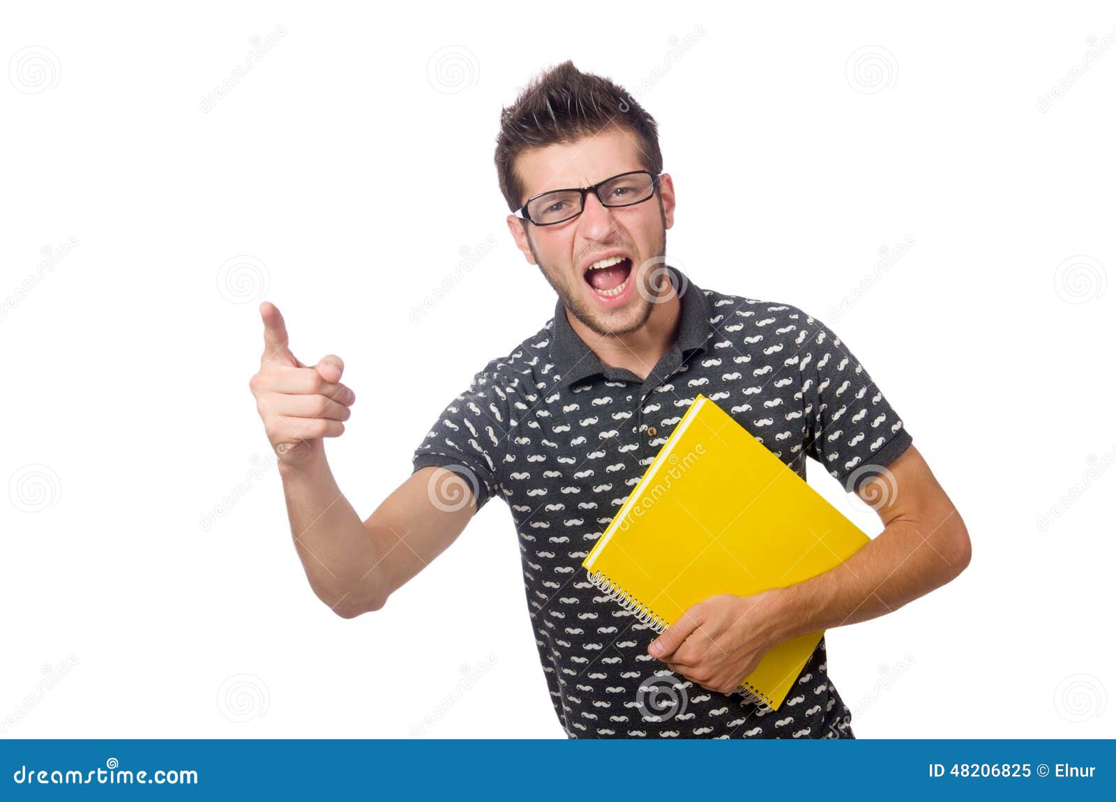 Angry Student with Books Isolated Stock Image - Image of learning, nerd ...