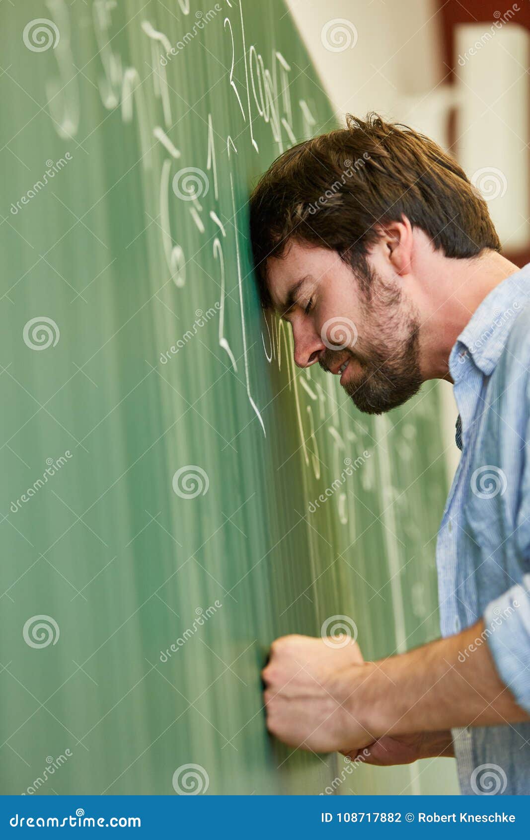 Angry Student Finds Math Problem Hard Stock Photo - Image of class ...