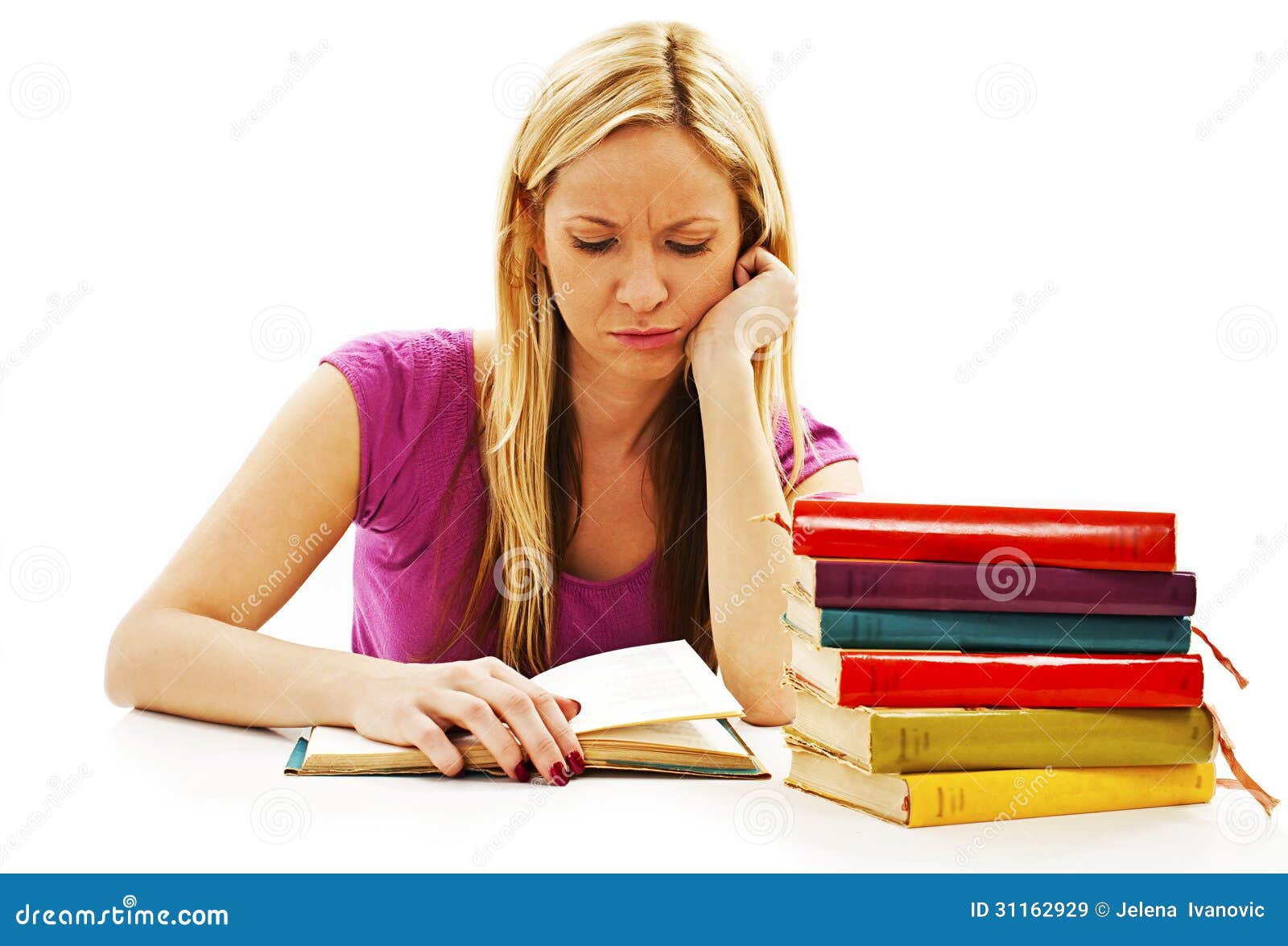 Angry Student Girl with Learning Difficulties Stock Image - Image of ...