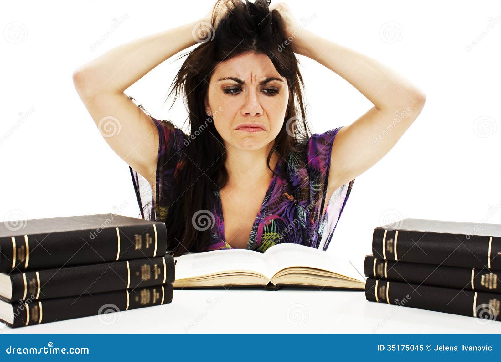 Angry Student Girl with Learning Difficulties Stock Image - Image of ...