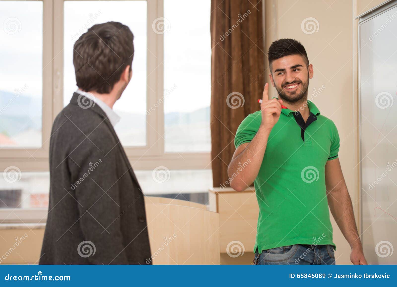 Angry Student Threatens Teacher at the Classroom Stock Image - Image of ...
