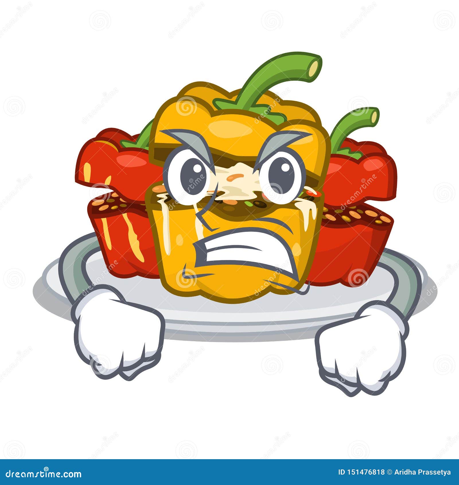 Angry Stuffed Pepper Above the Mascot Board Stock Vector - Illustration ...