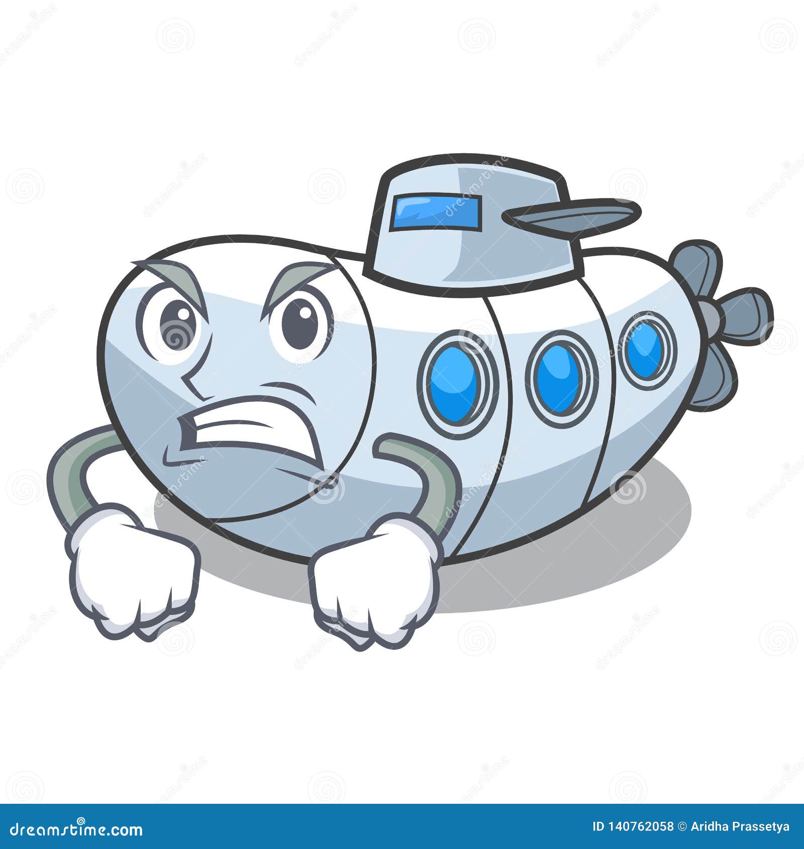 Angry Submarine Isolated with in the Cartoon Stock Vector ...