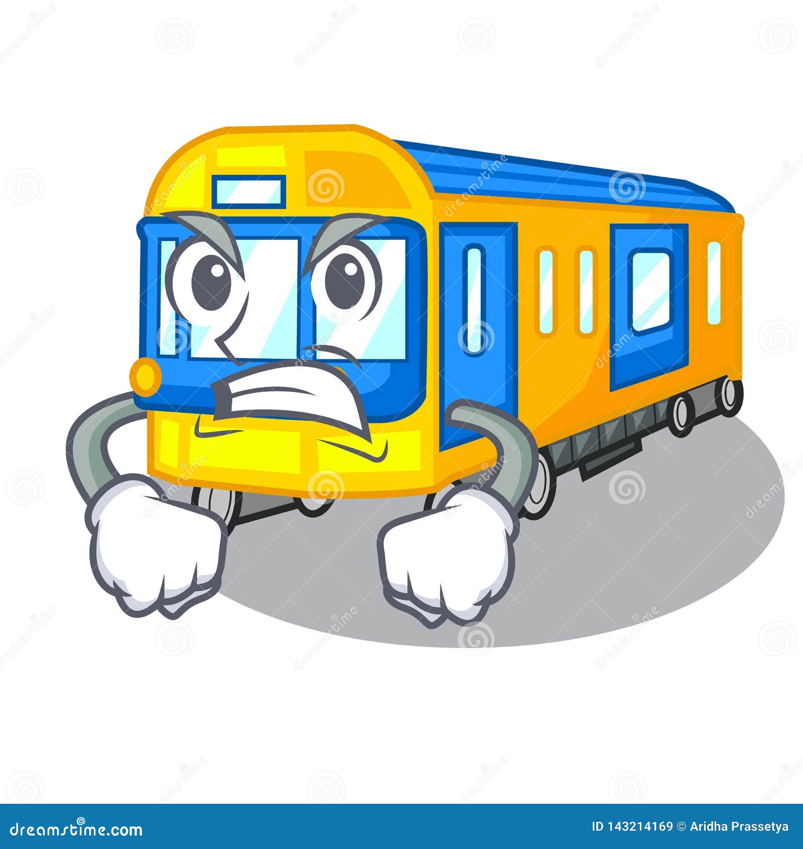 Angry Subway Train Isolated in the Cartoon Stock Vector - Illustration ...