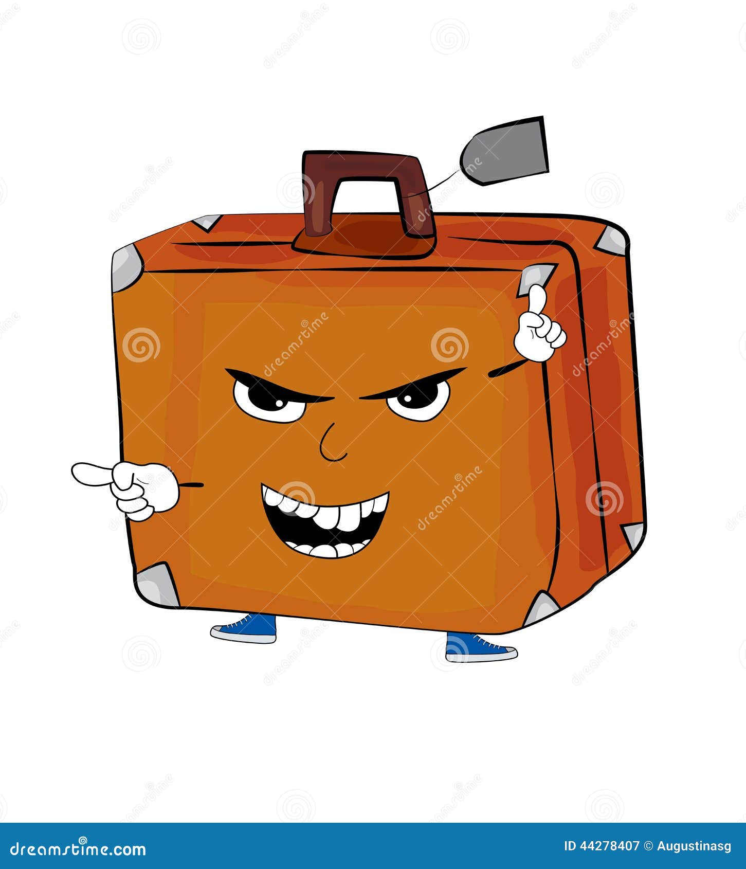 Angry suitcase cartoon stock illustration. Illustration of suitcase ...
