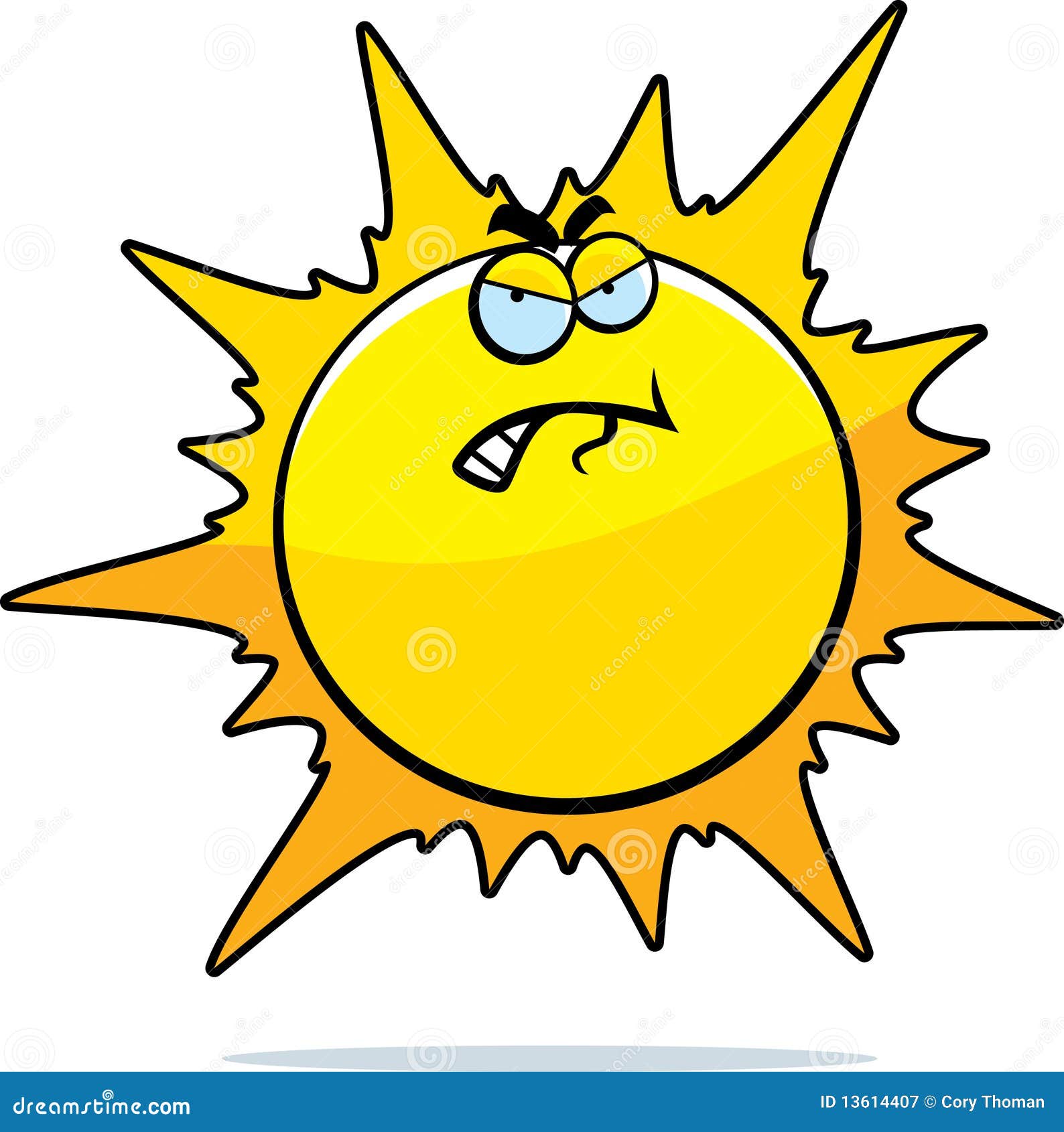 Angry Sun stock vector. Illustration of upset, angry - 13614407