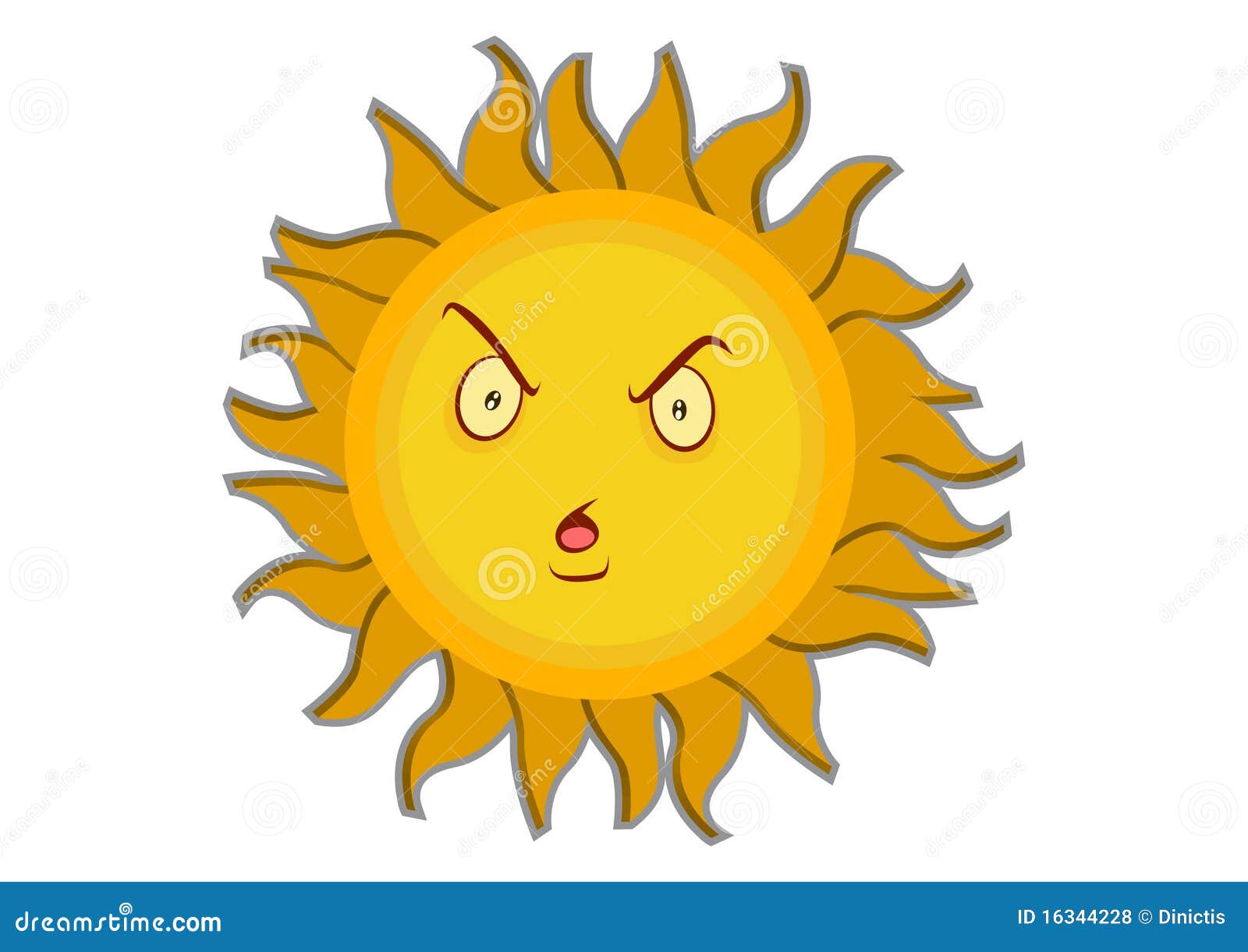 Angry Sun Cartoon Character Stock Vector - Illustration of isolated ...