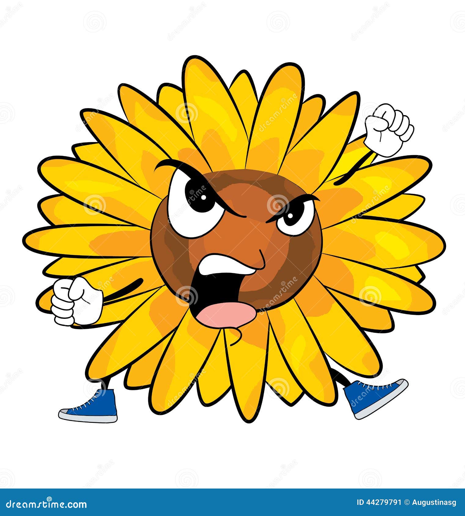 Angry sunflower cartoon stock illustration. Illustration of yellow ...