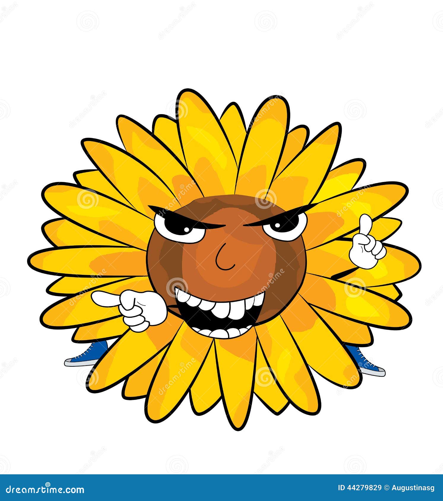 Angry Sunflower Cartoon Stock Illustration | CartoonDealer.com #44279791