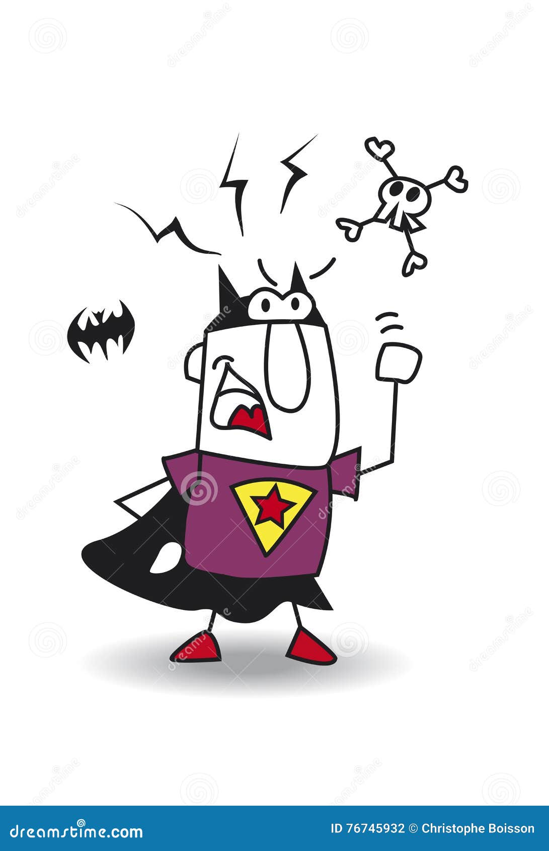 Angry Super batboy stock vector. Illustration of heroism - 76745932