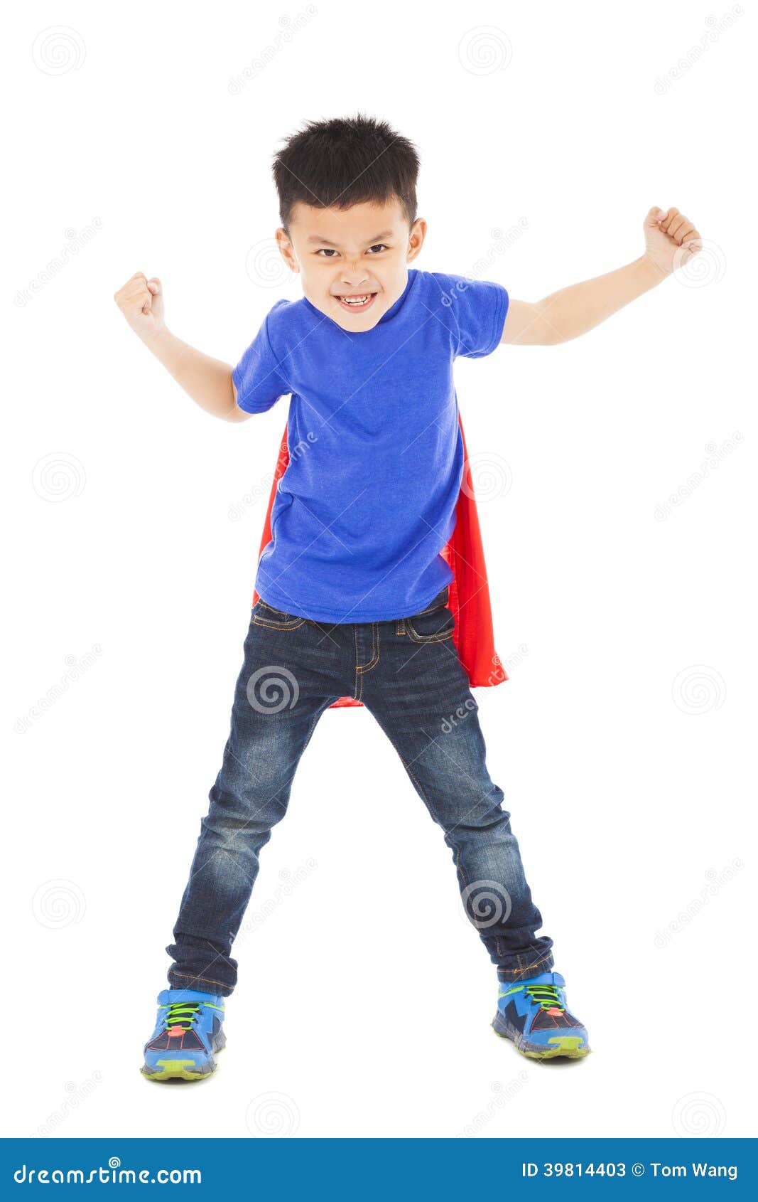 Angry Superhero Kid Hero Ready Fighting Pose Stock Image - Image of ...