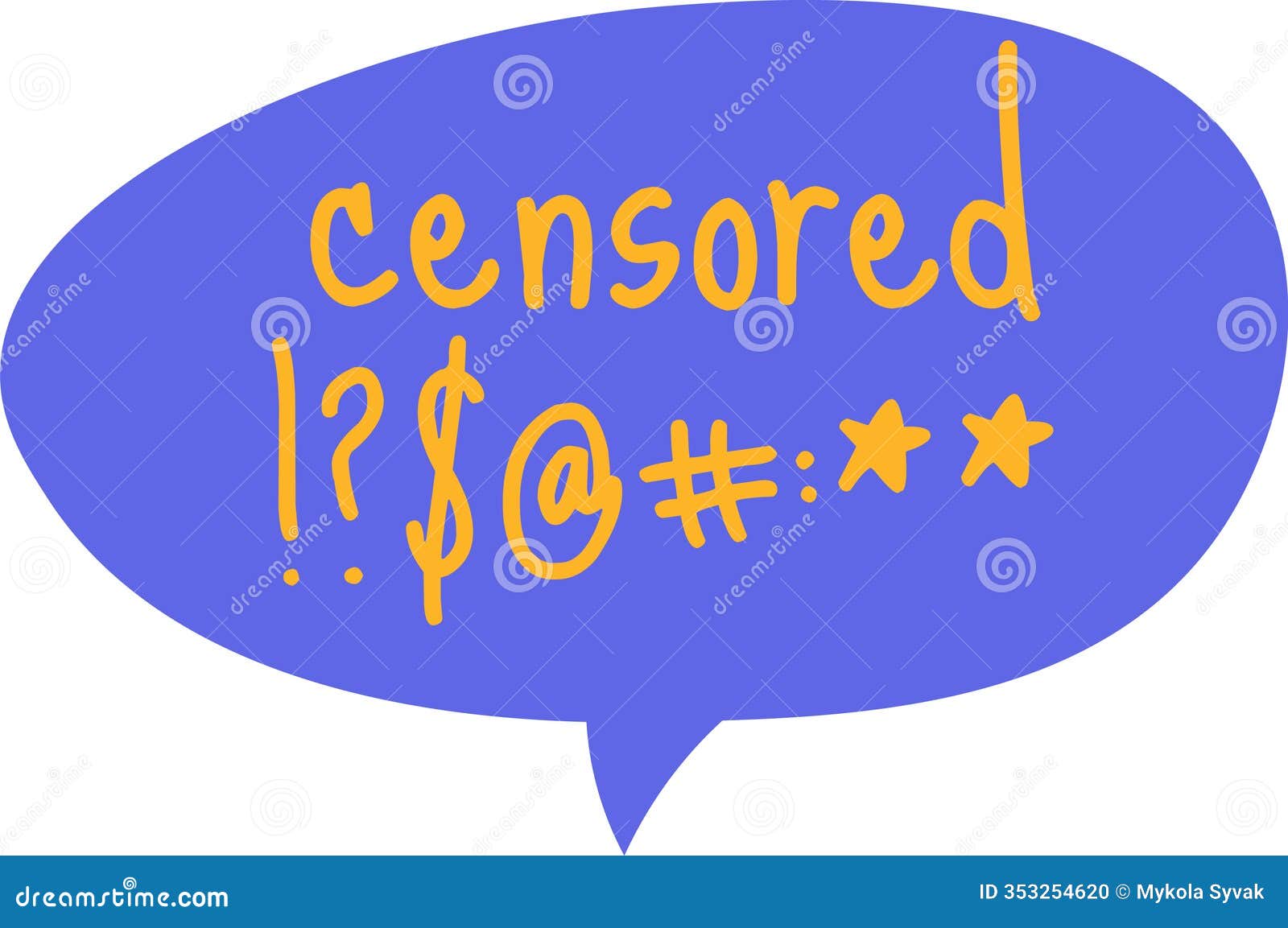 Censored Angry Emoticon. Yellow Persons With Their Mouths Closed With ...