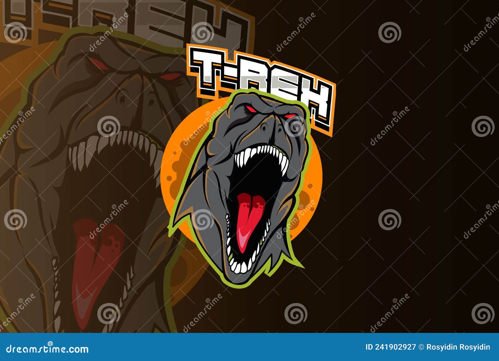 Angry T Rex Gamer Mascot E Sport Logo Stock Vector - Illustration of ...