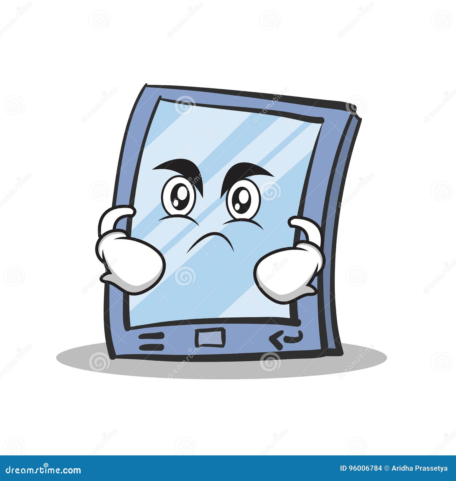 Angry Tablet Character. Isolated. Contains Clipping Path Stock ...