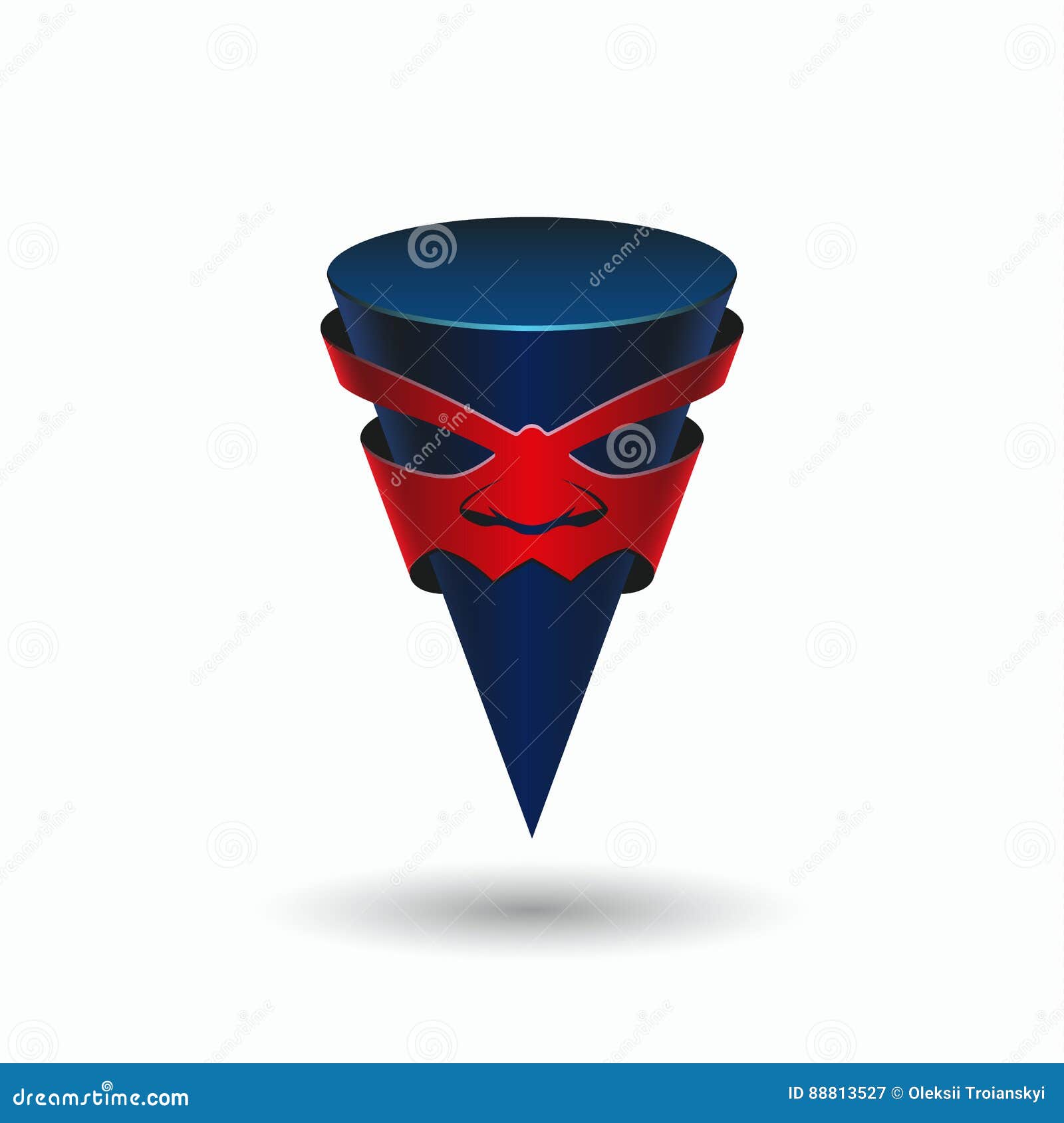 Angry Taper Pointer With A Face. Logo Template. Cartoon Vector ...