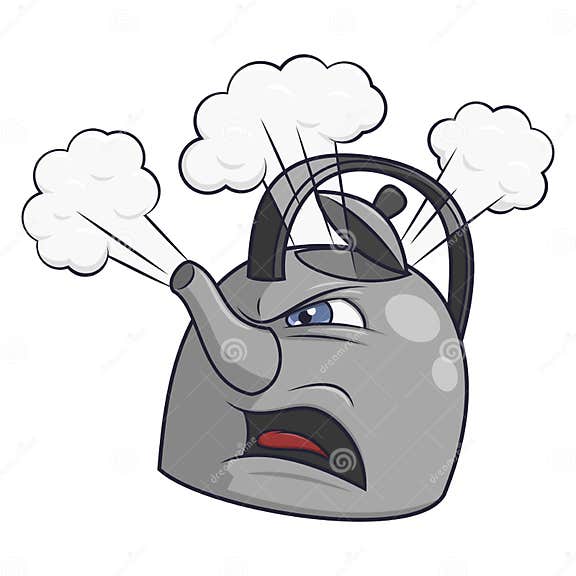 Angry tea kettle 2 stock vector. Illustration of alarm - 58844965