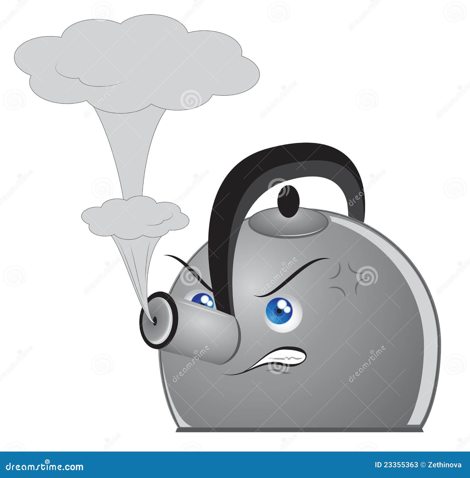 Angry Tea Pot stock illustration. Illustration of black - 23355363