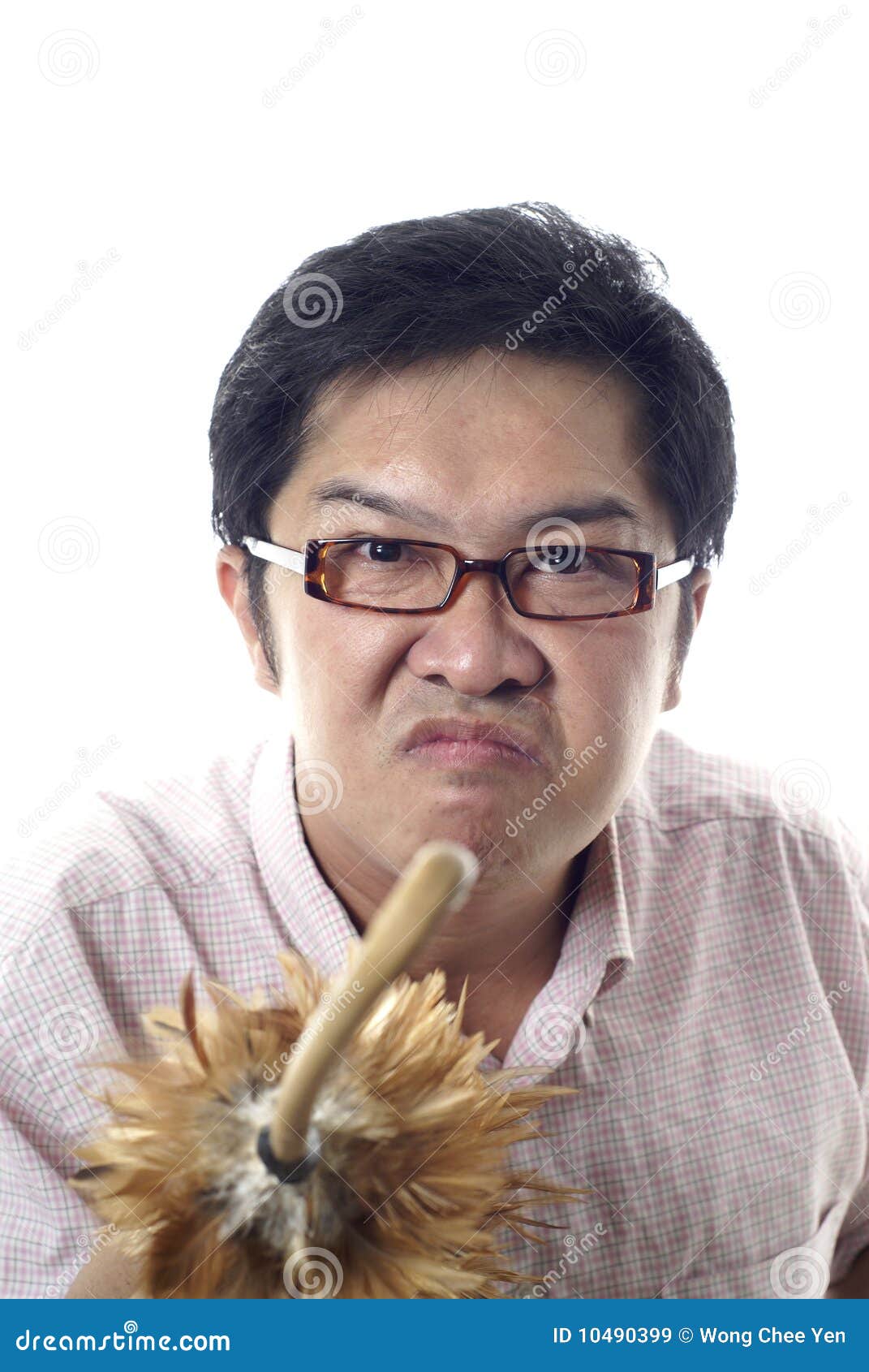 Angry teacher with cane stock image. Image of feather - 10490399