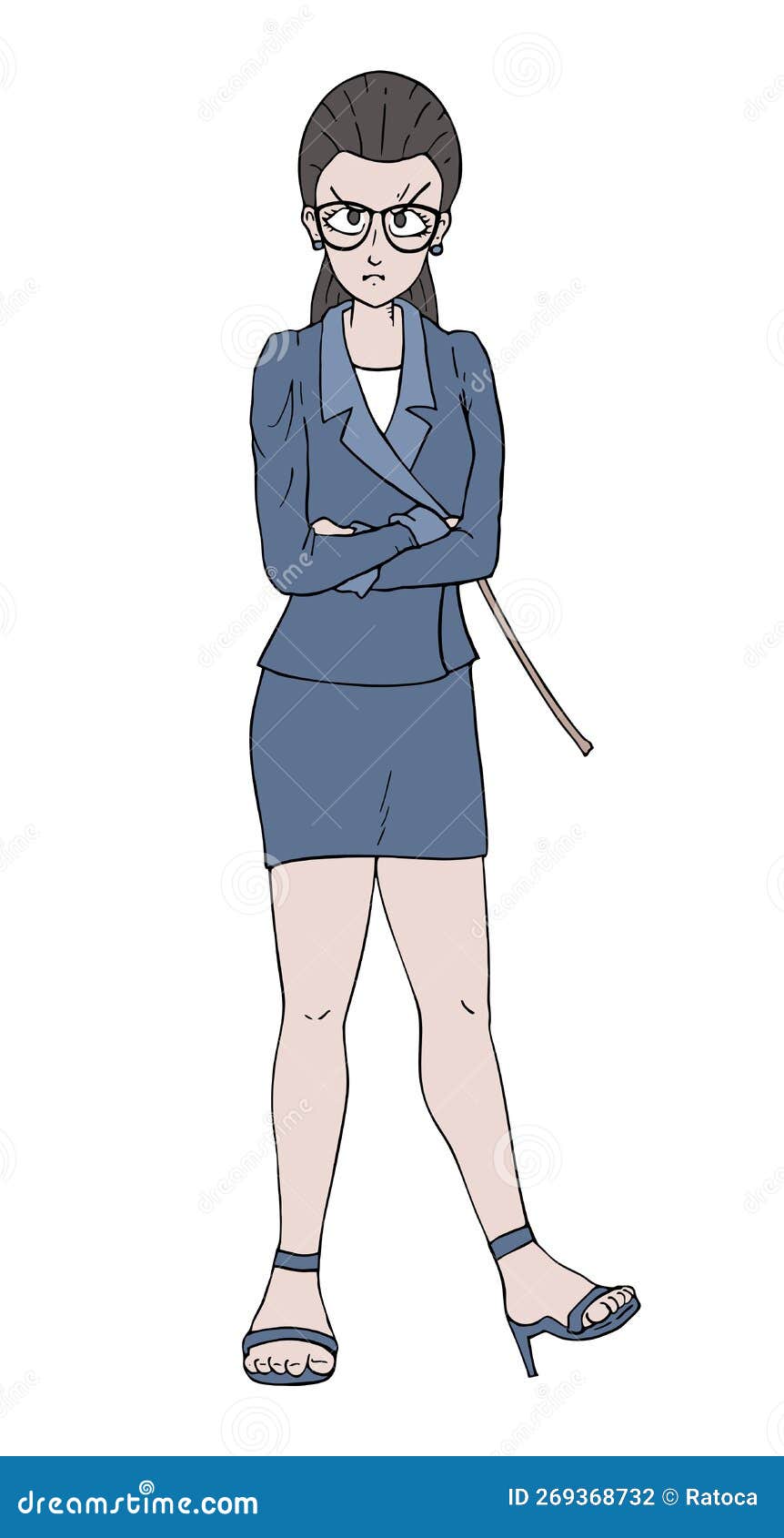 Angry teacher illustration stock vector. Illustration of vector - 269368732