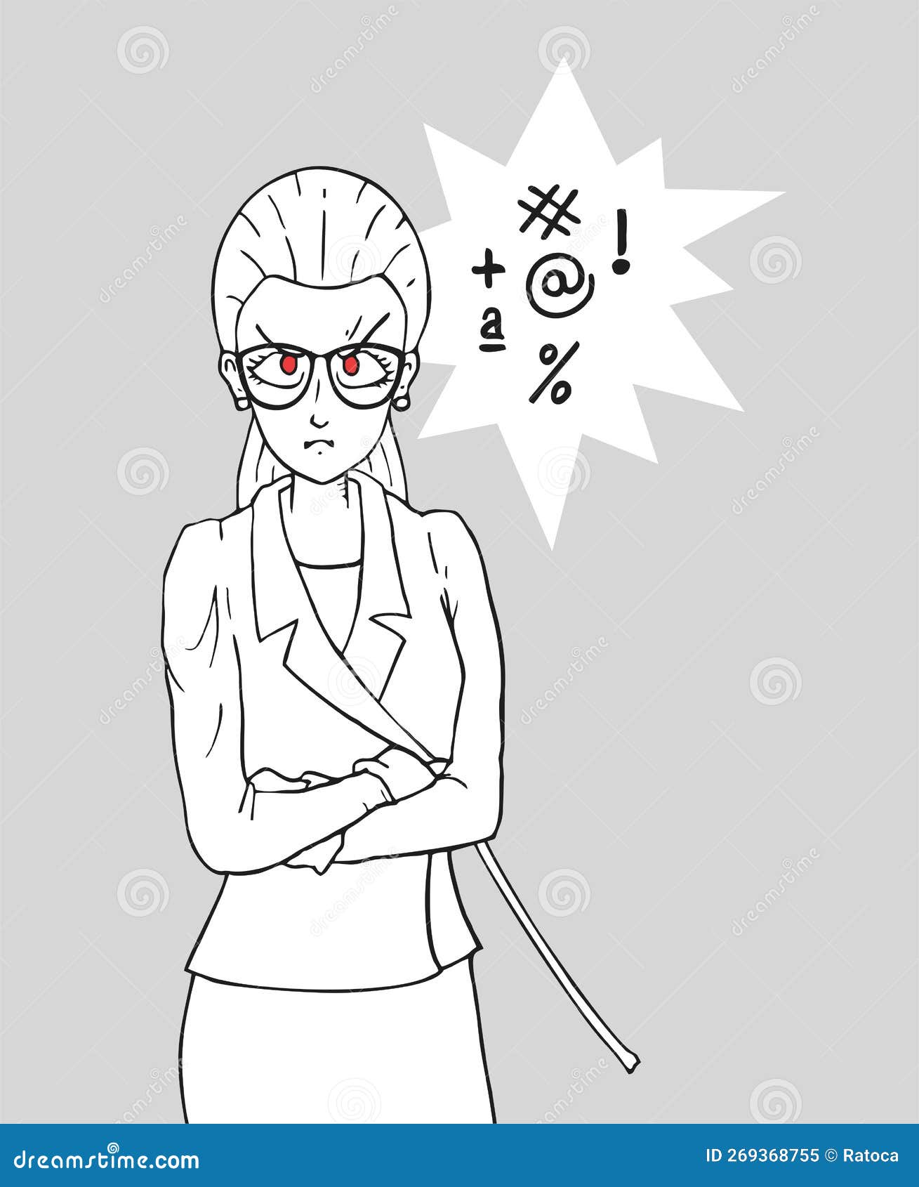 Angry Teacher Illustration Cartoon Vector | CartoonDealer.com #269368755