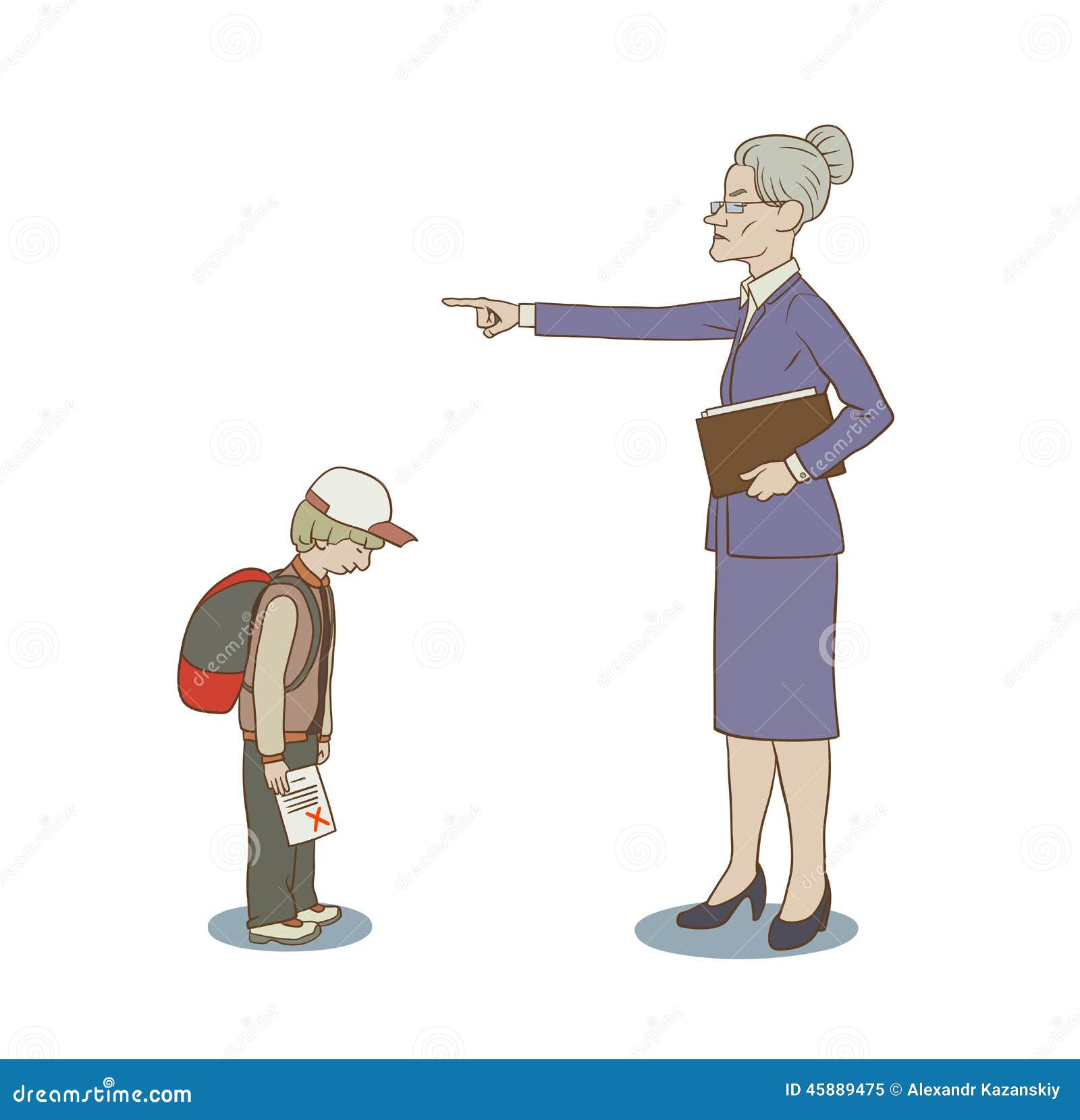 Angry teacher stock vector. Illustration of defaulter - 45889475