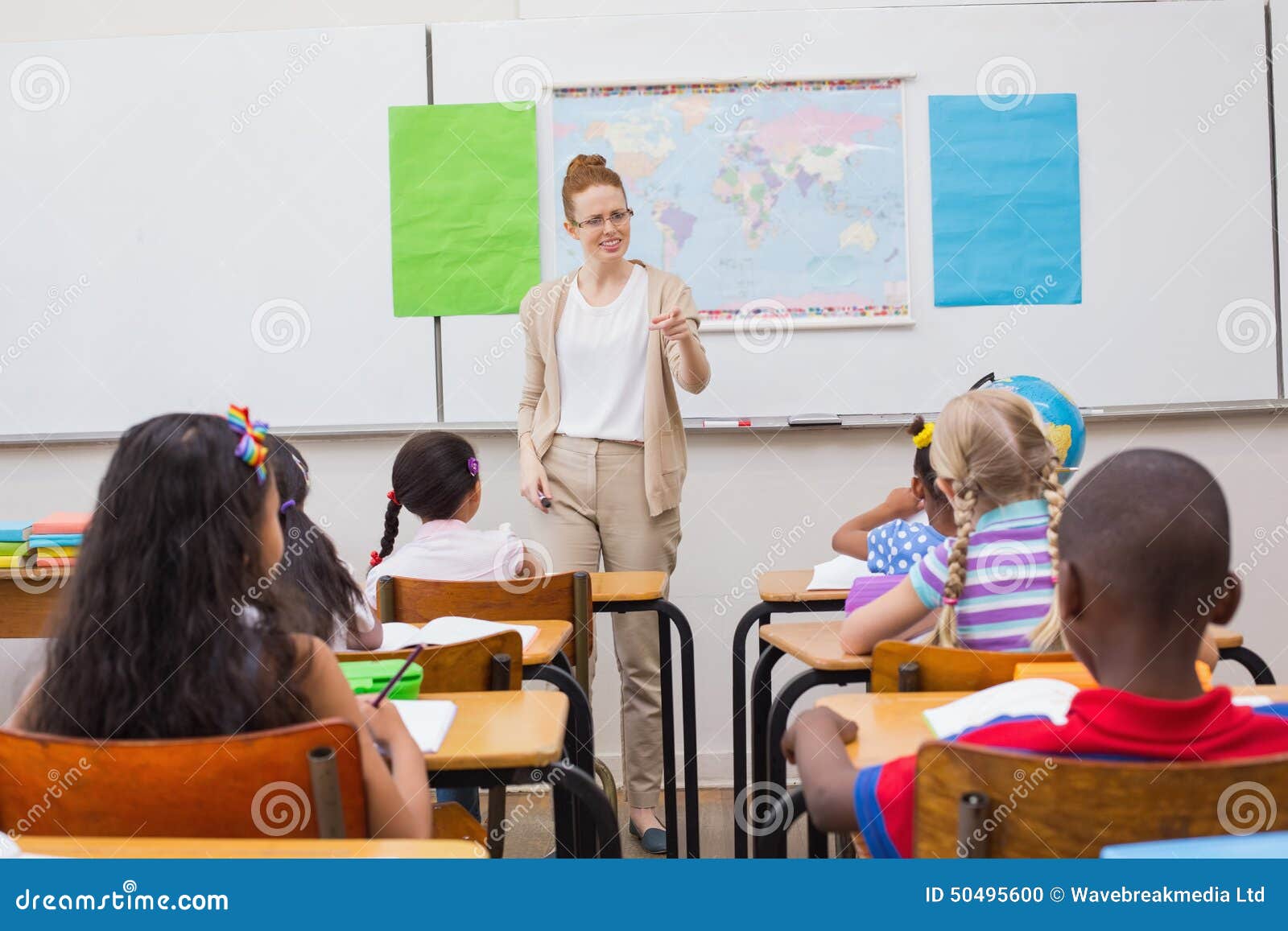 Angry Teacher Looking Pupil Stock Photo - Image of female, education ...