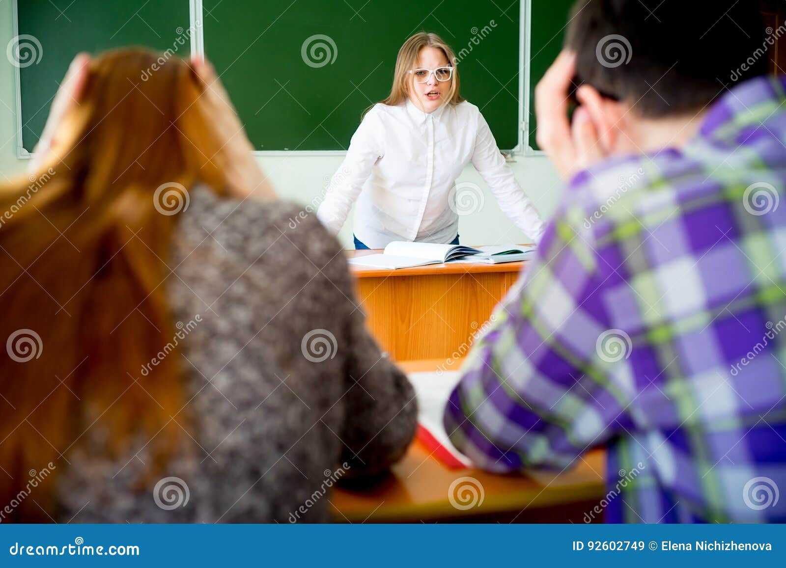 Angry teacher yelling stock image. Image of scream, learn - 92602749
