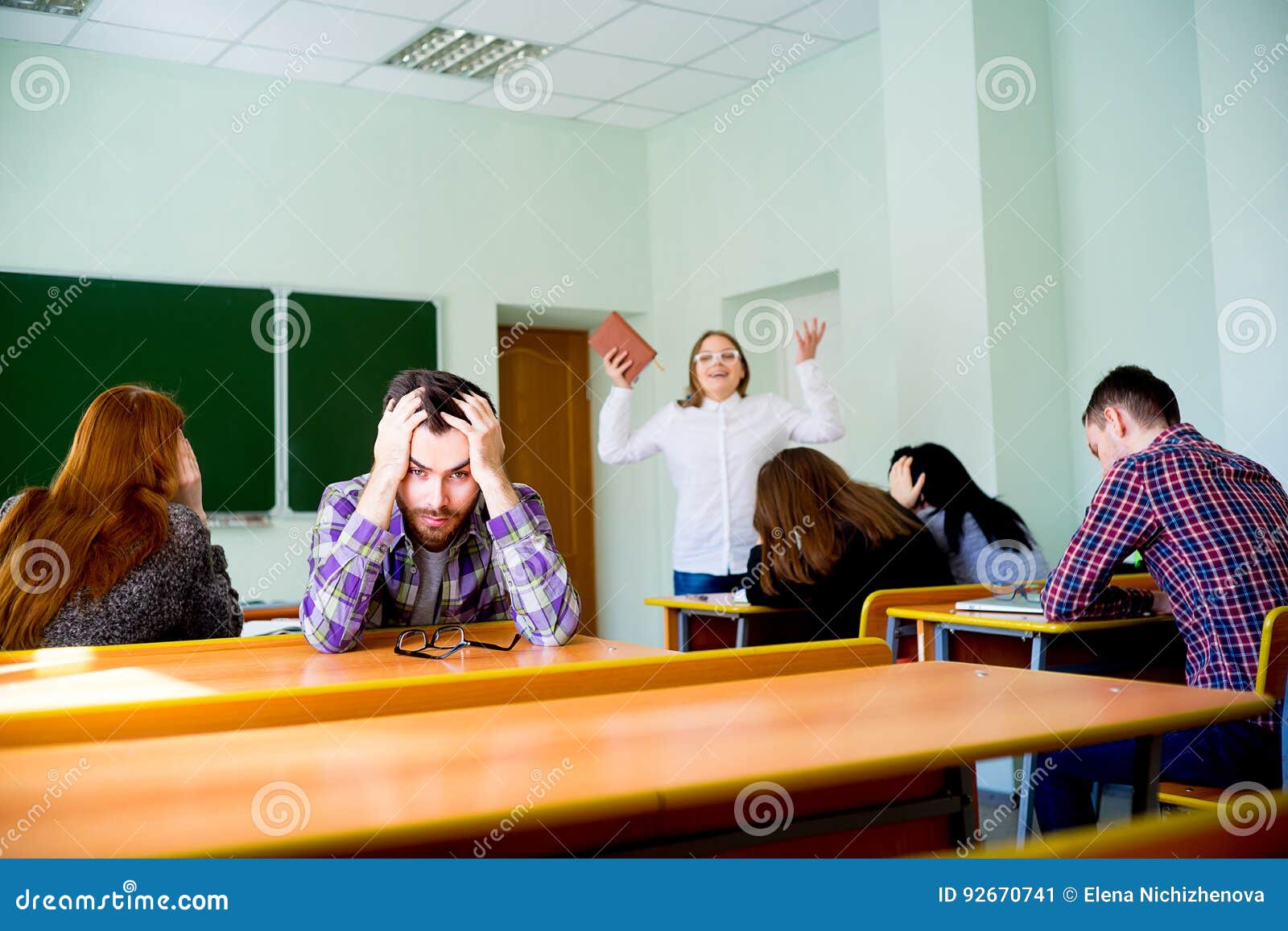 Angry teacher yelling stock image. Image of expression - 92670741