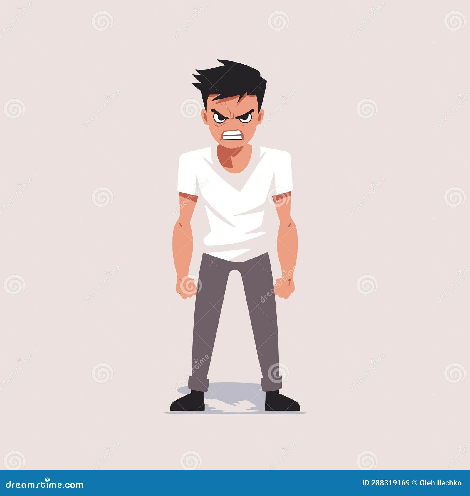 Angry Teen Vector Flat Minimalistic Isolated Illustration Stock ...