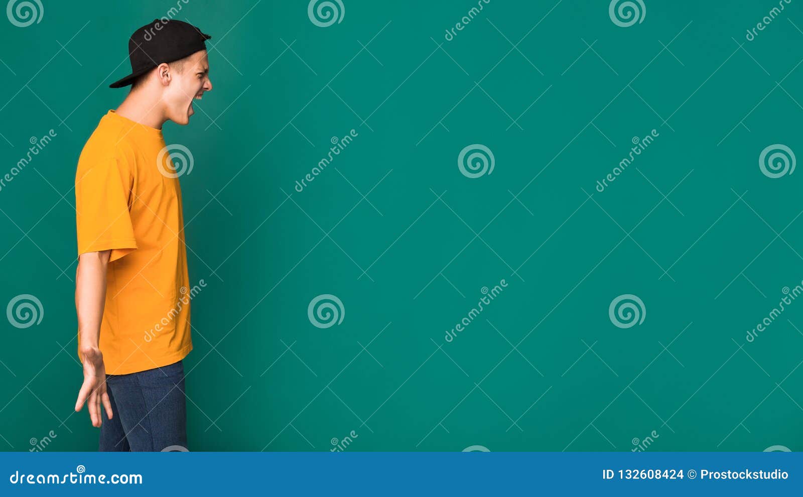 Angry Teenager Shouting and Gesturing with Hands Stock Photo - Image of ...