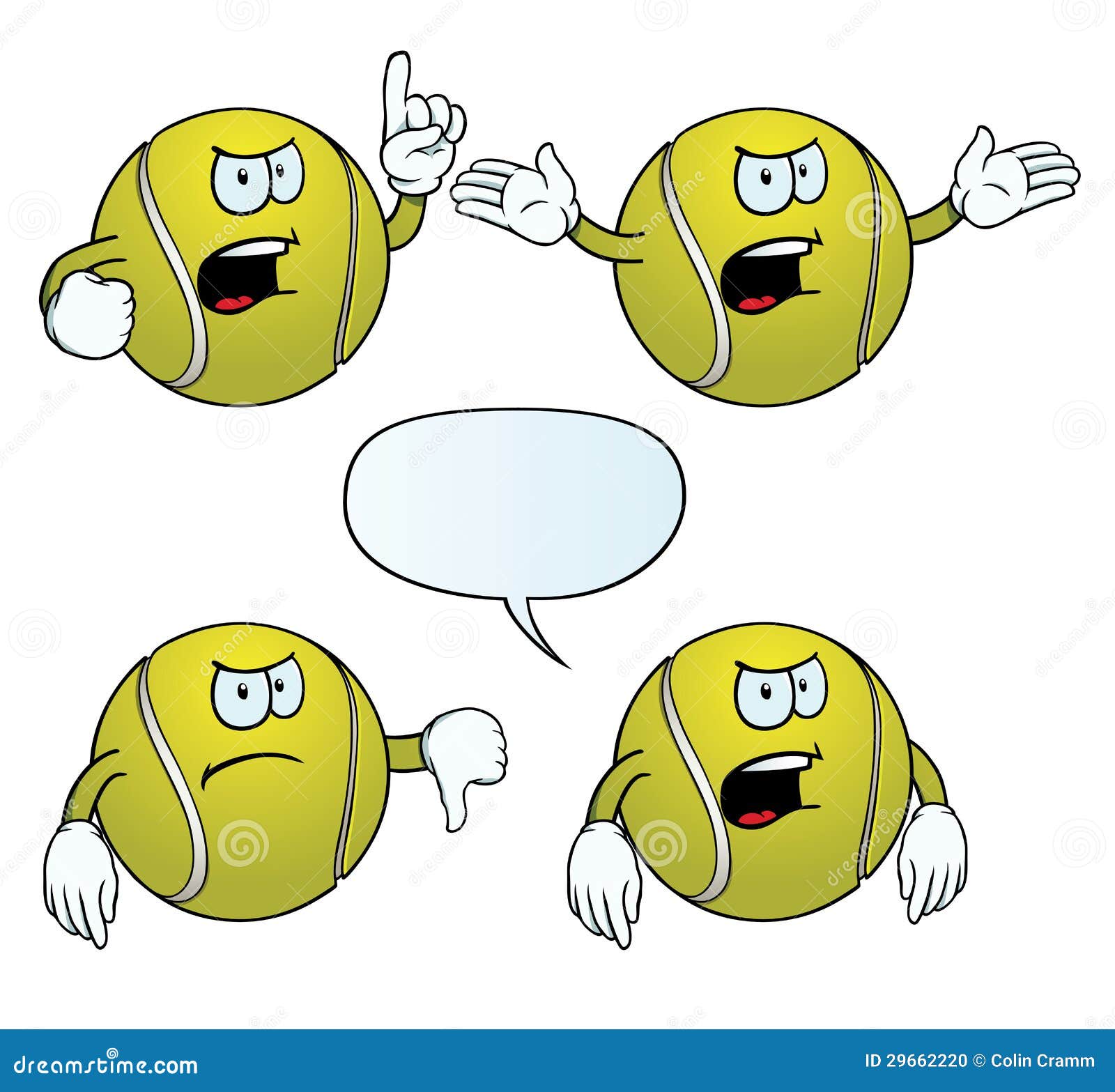 Angry tennis ball set stock vector. Illustration of face - 29662220