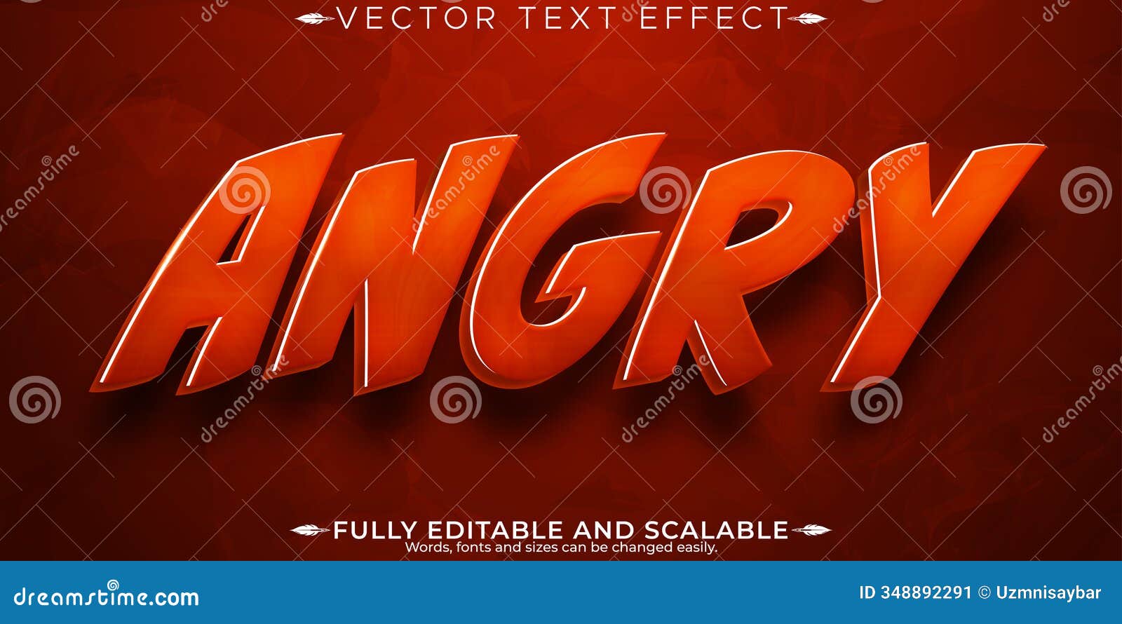 Angry Text Effect, Editable Red and Fire Text Style Stock Vector ...