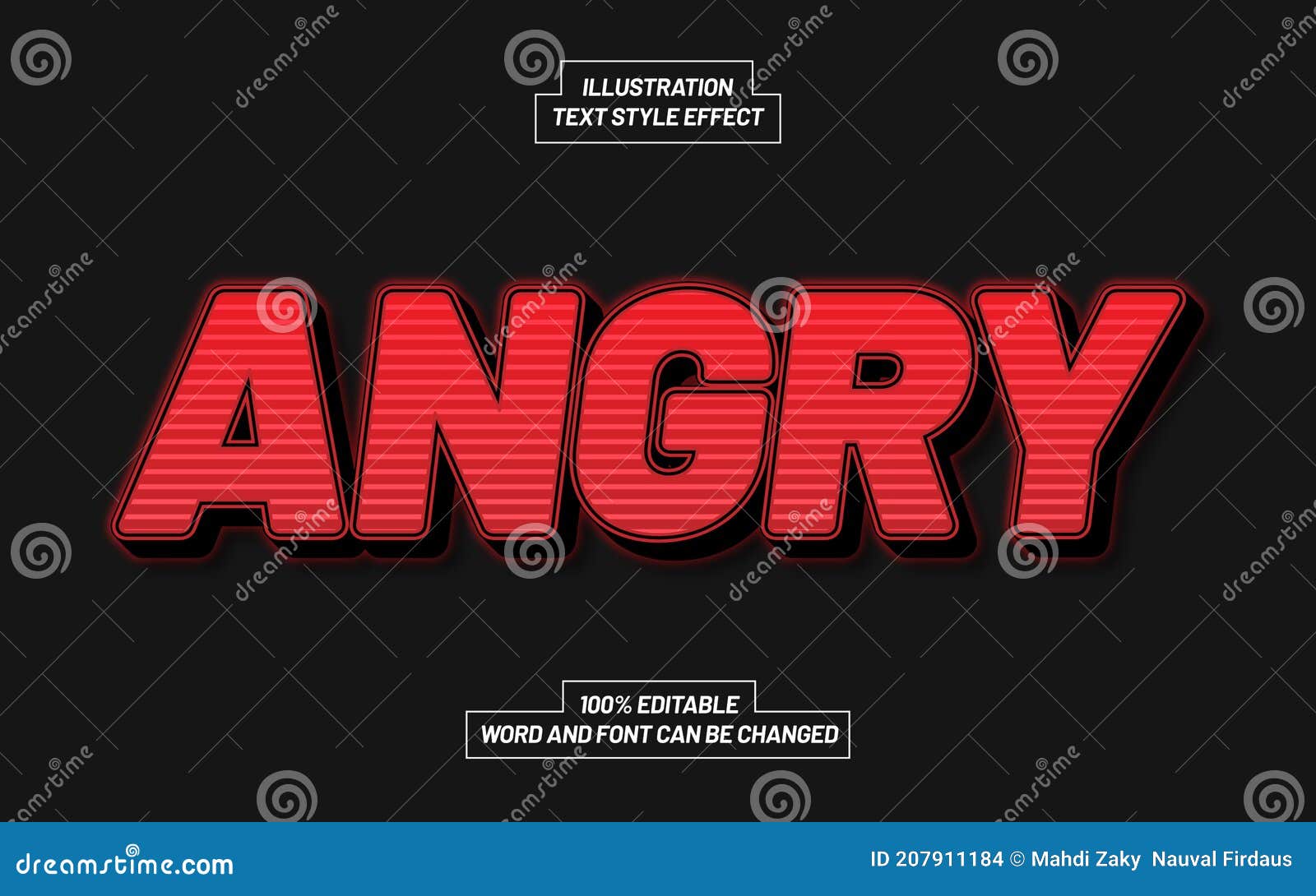 Angry Red Text Style Effect Stock Vector - Illustration of design, cool ...