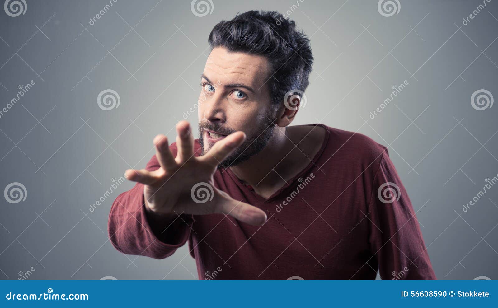 Angry threatening man stock photo. Image of brown, caucasian - 56608590