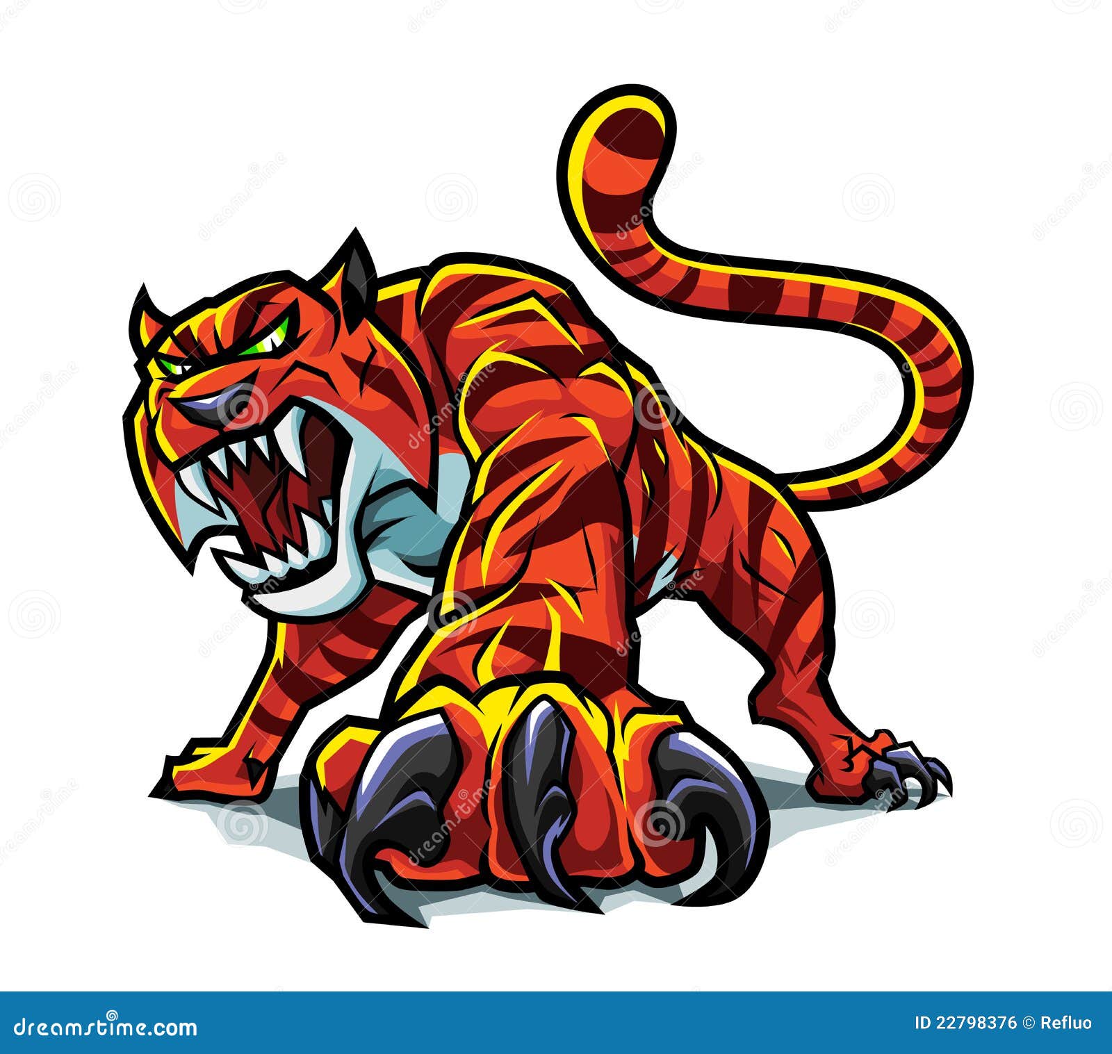 Angry Tiger stock vector. Illustration of isolated, power - 22798376